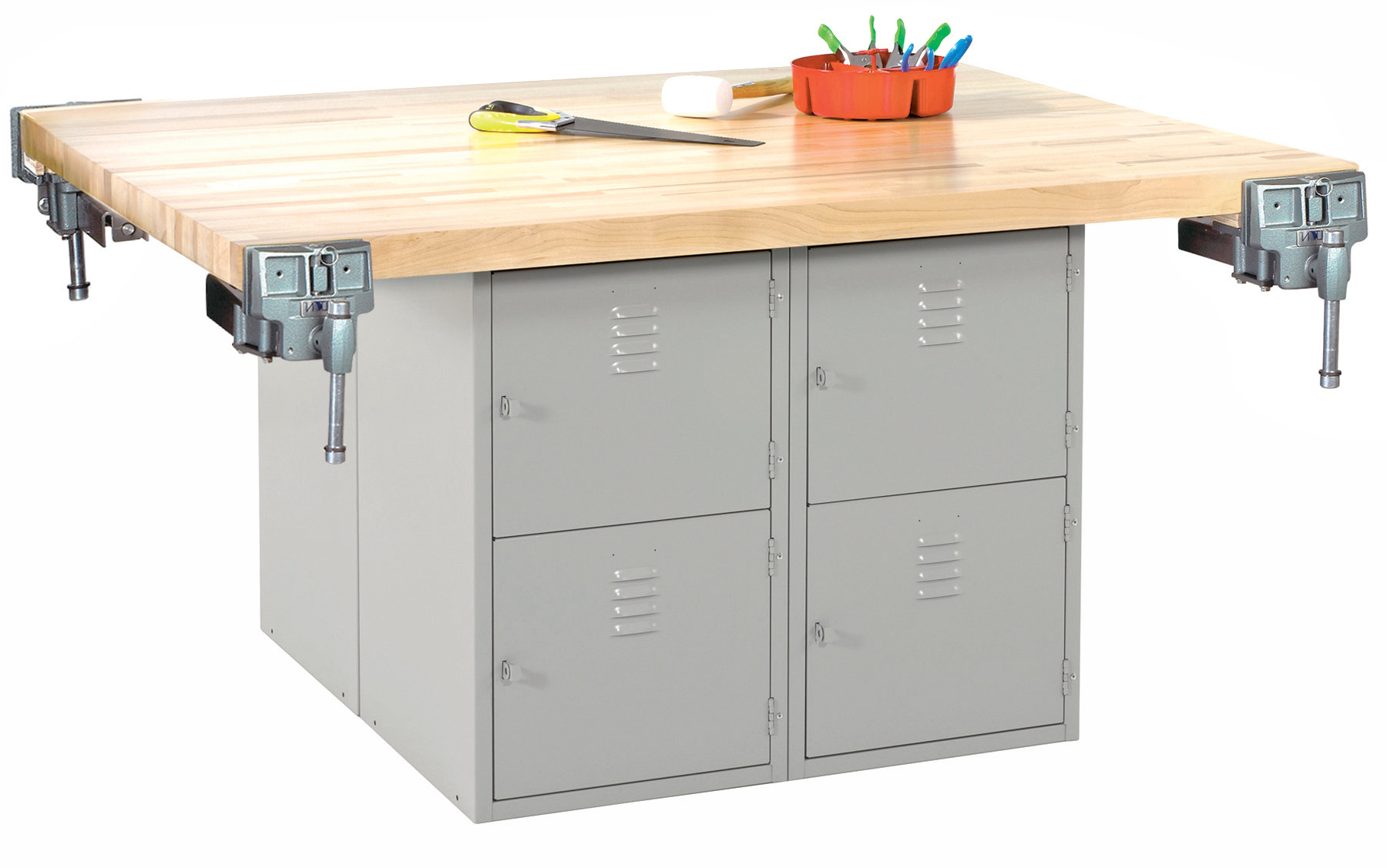 Shain Four Station 64"W Wood Top Workbench - Wayfair Canada
