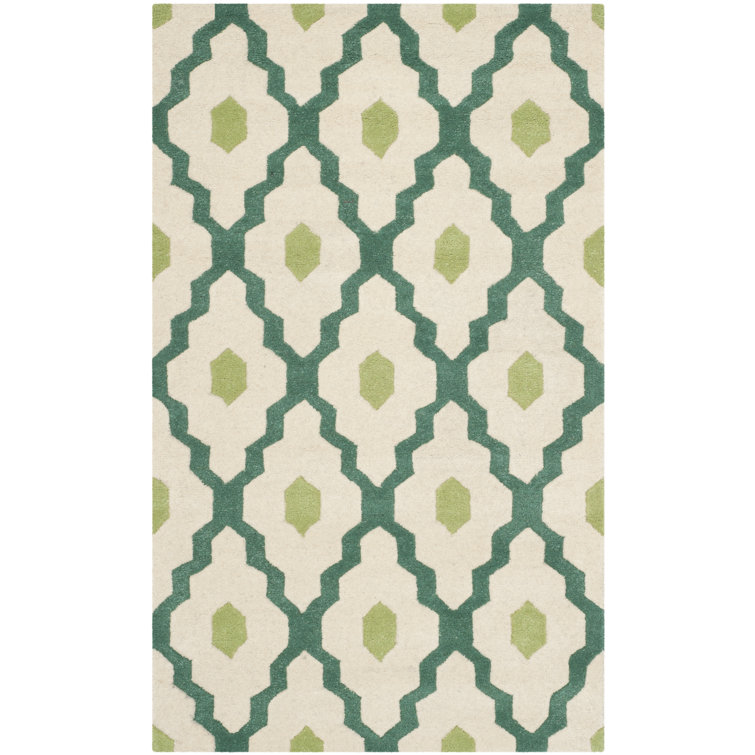Winston Porter Carolene Hand Tufted Wool Geometric Rug & Reviews | Wayfair