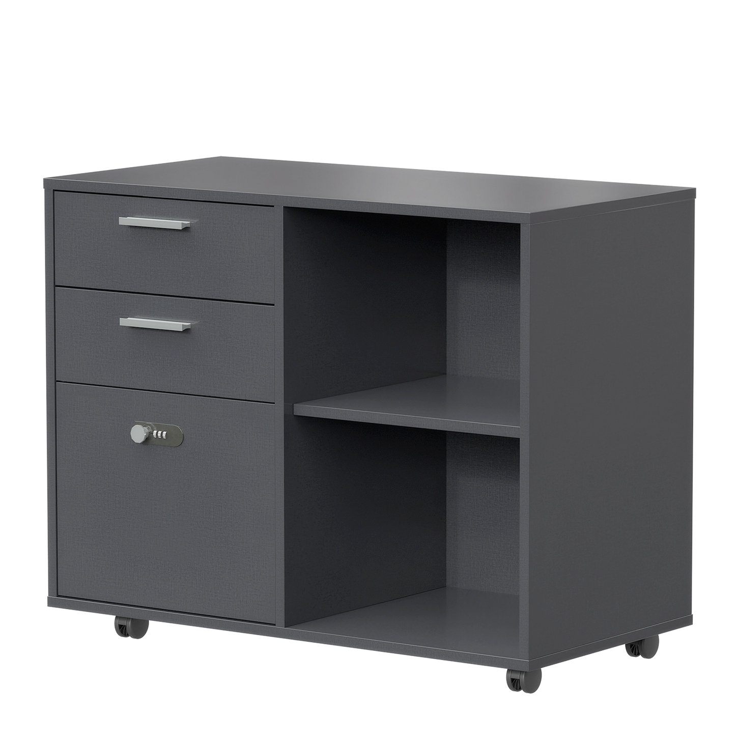 Ebern Designs Drawer Wood File Cabinet With Coded Lock | Wayfair
