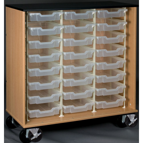 Stevens ID Systems Science Manufactured Wood Tote Tray Cart | Wayfair