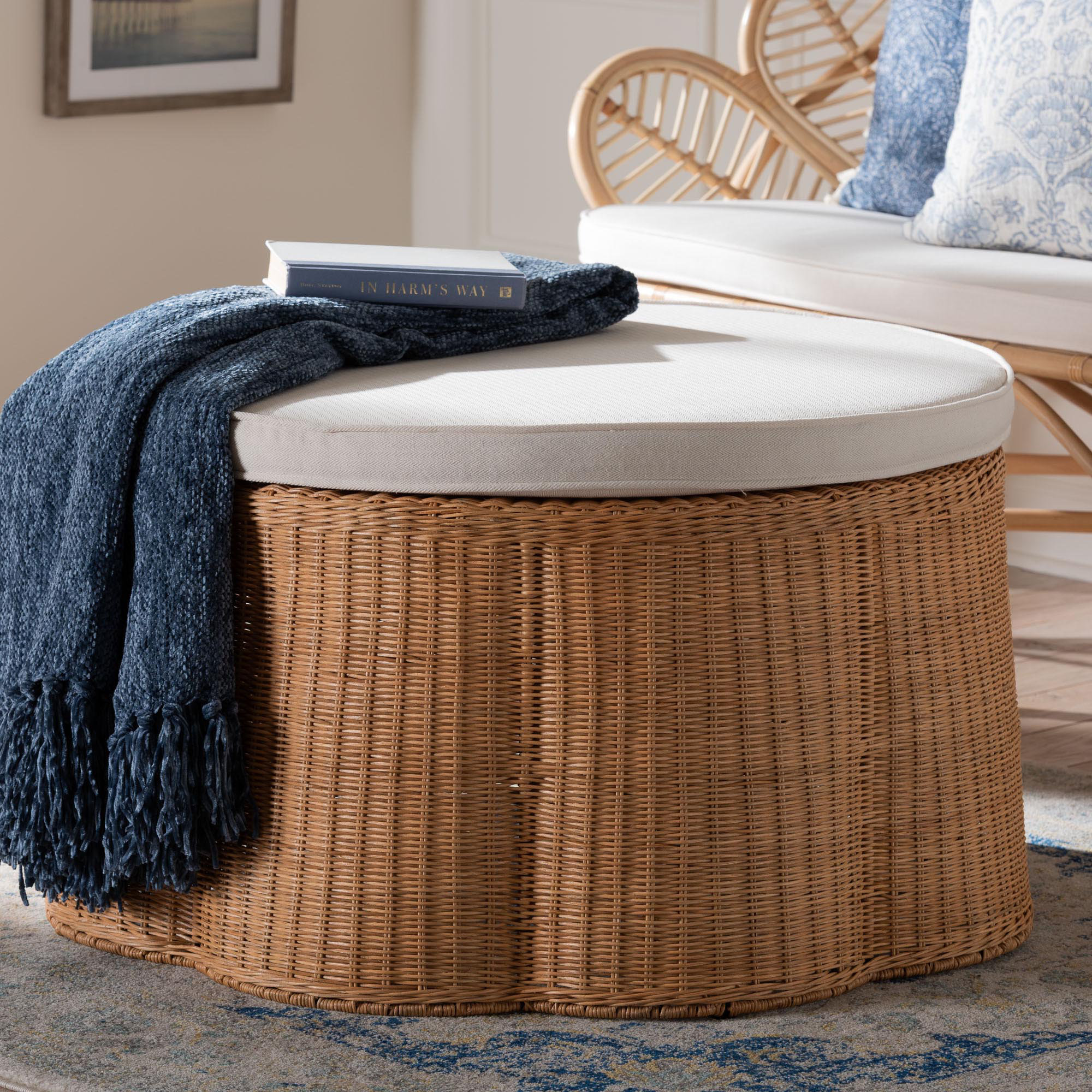 Bay Isle Home™ Repose-pieds Bali et Pari Palmier en rotin naturel avec ...