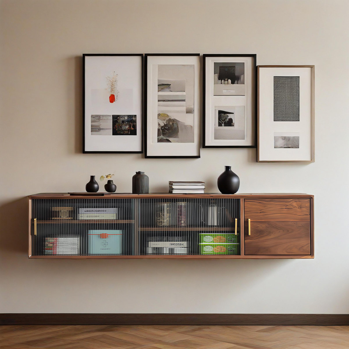 Organix Pattern 47.24"North European Black Walnut Solid Wood Wall ...