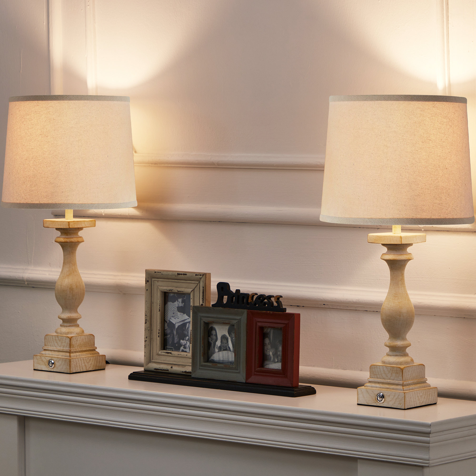 EROMMY Bedside Lamps 2 Set ,Table Lamp with Dual Usb Ports, 2 Bulbs ...