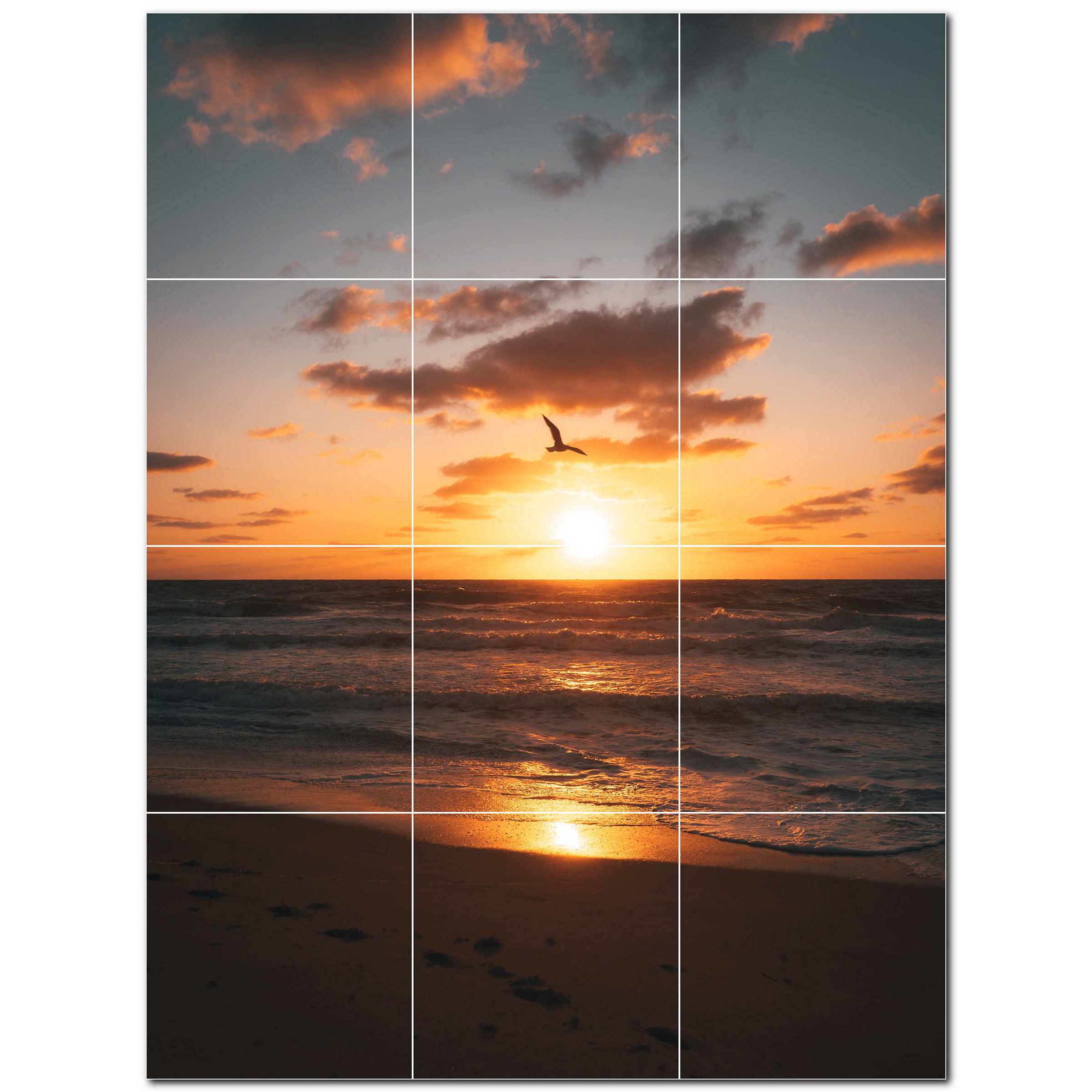 Picture-Tiles.com Sunset Photo 12'' x 12'' Satin Ceramic Decorative ...