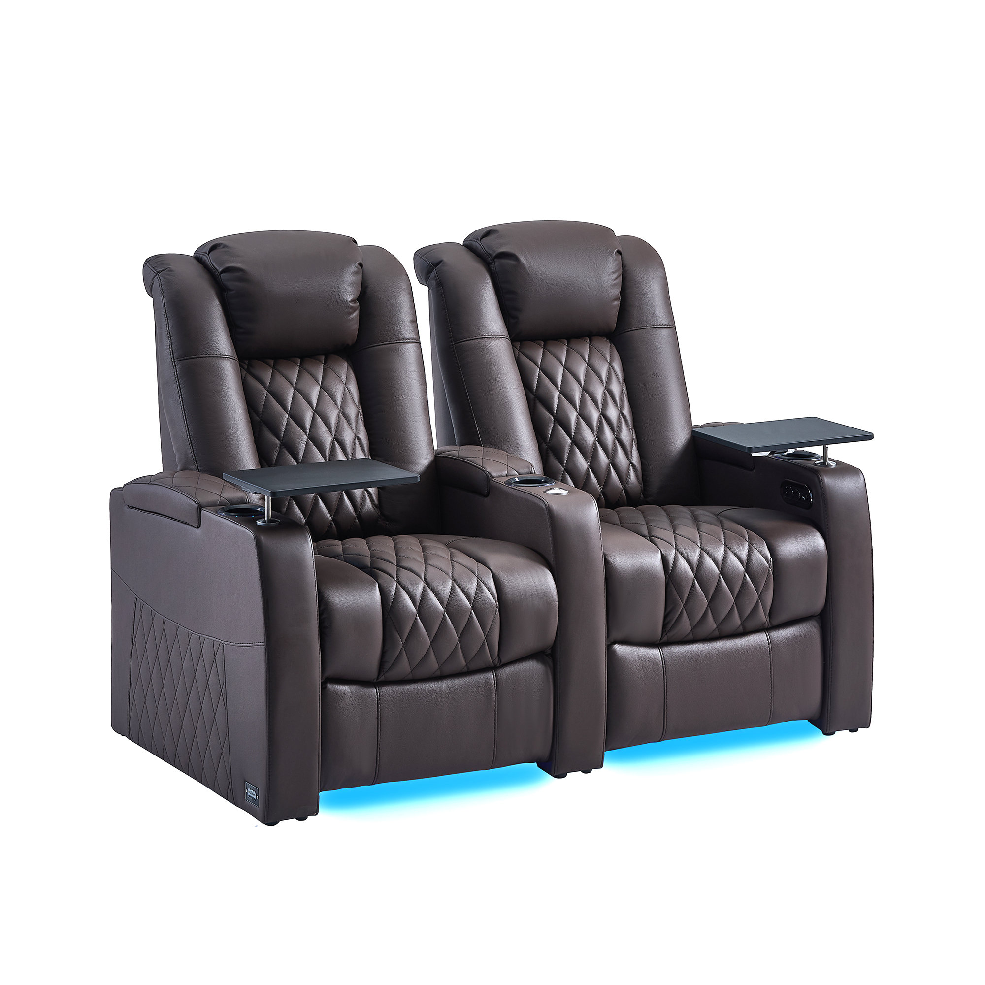Brayden Studio® Leather Home Theater Seating Dual Power Movie Theater ...