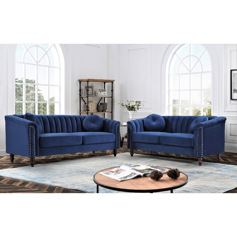 USP Furniture 2 - Piece Velvet Living Room Set & Reviews | Wayfair