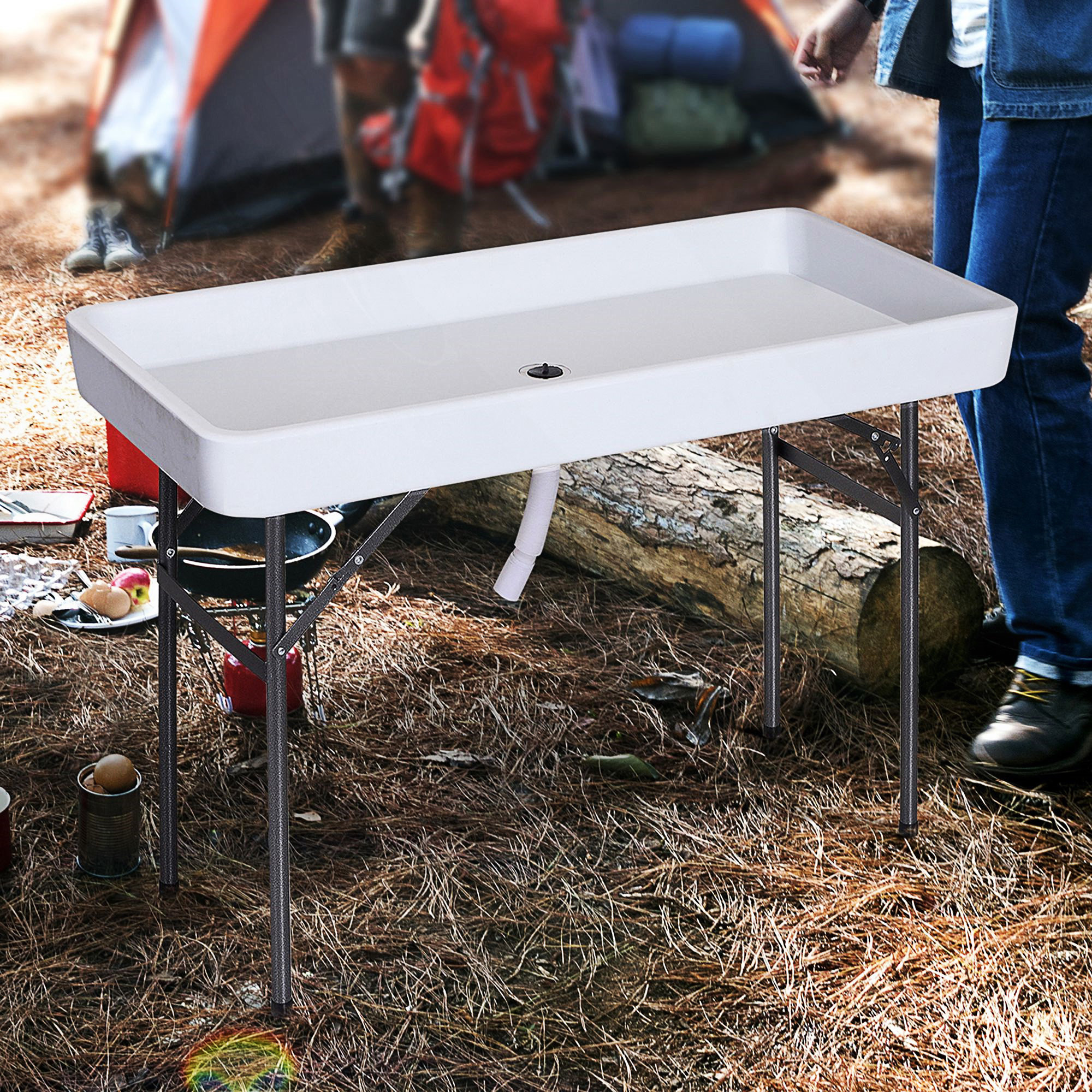 Arlmont & Co. 4FT Portable Folding Fish Fillet Cleaning Table Camping ...