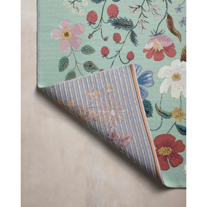 Rifle Paper Co. x Loloi Perennial Mint Indoor / Outdoor Area Rug ...