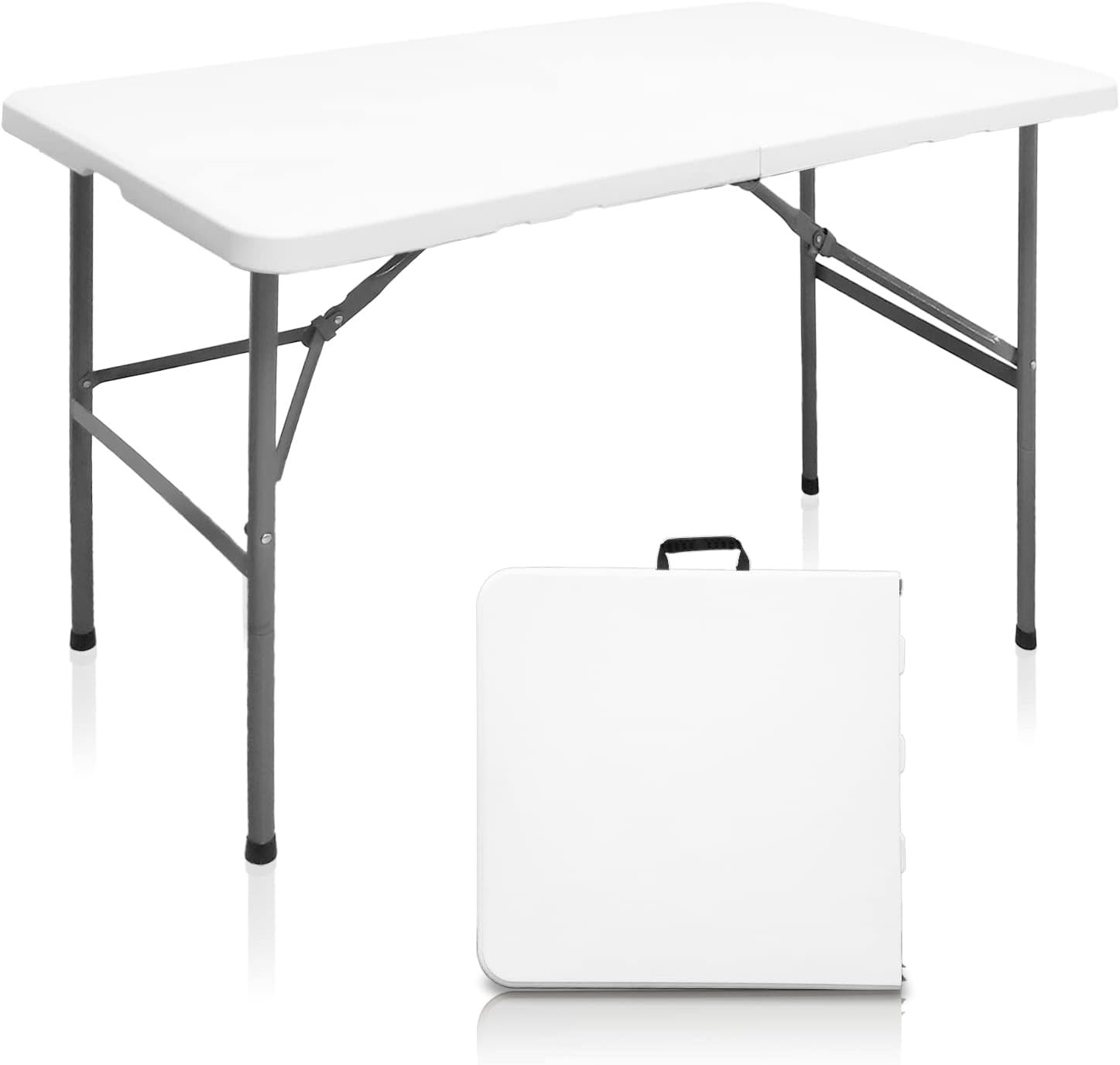 Ebern Designs Folding Table 4ft Portable Plastic Dinning Table Heavy ...