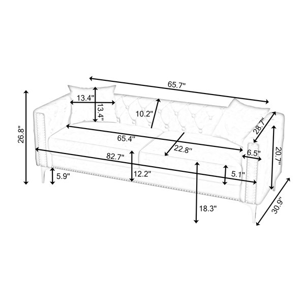 House of Hampton® Kaice 83'' Velvet Sofa | Wayfair