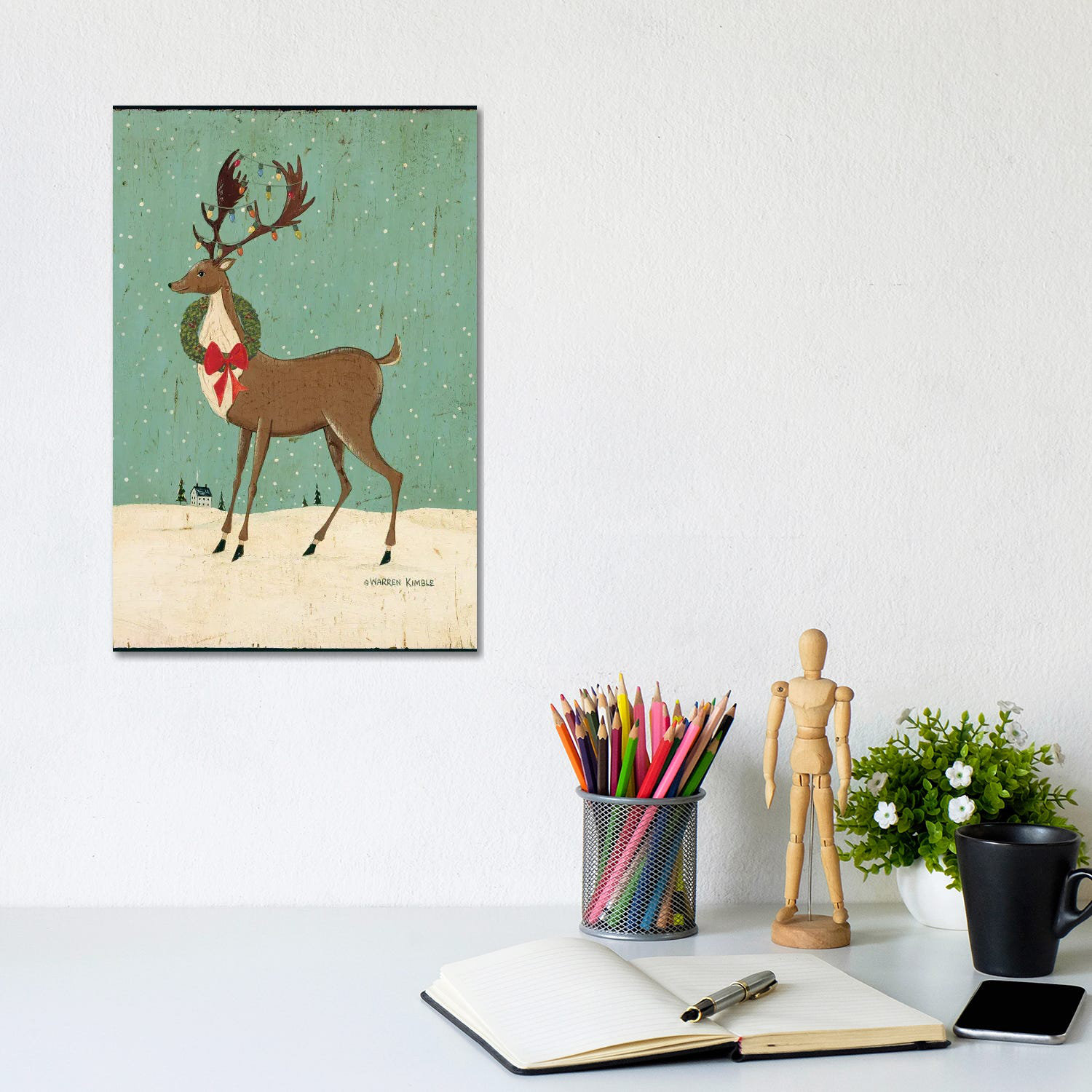 The Holiday Aisle® Winter Dear II - Wall Art Print - Wrapped Canvas ...