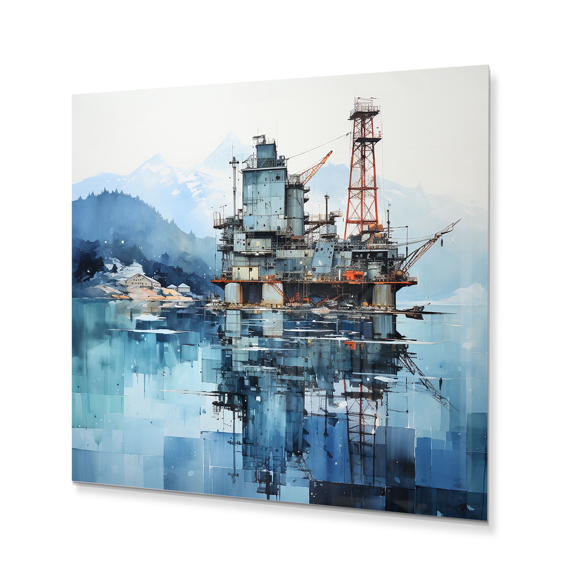 Winston Porter Blue Oil Rigs Fields Industrial I - Oil Rigs / Fields ...