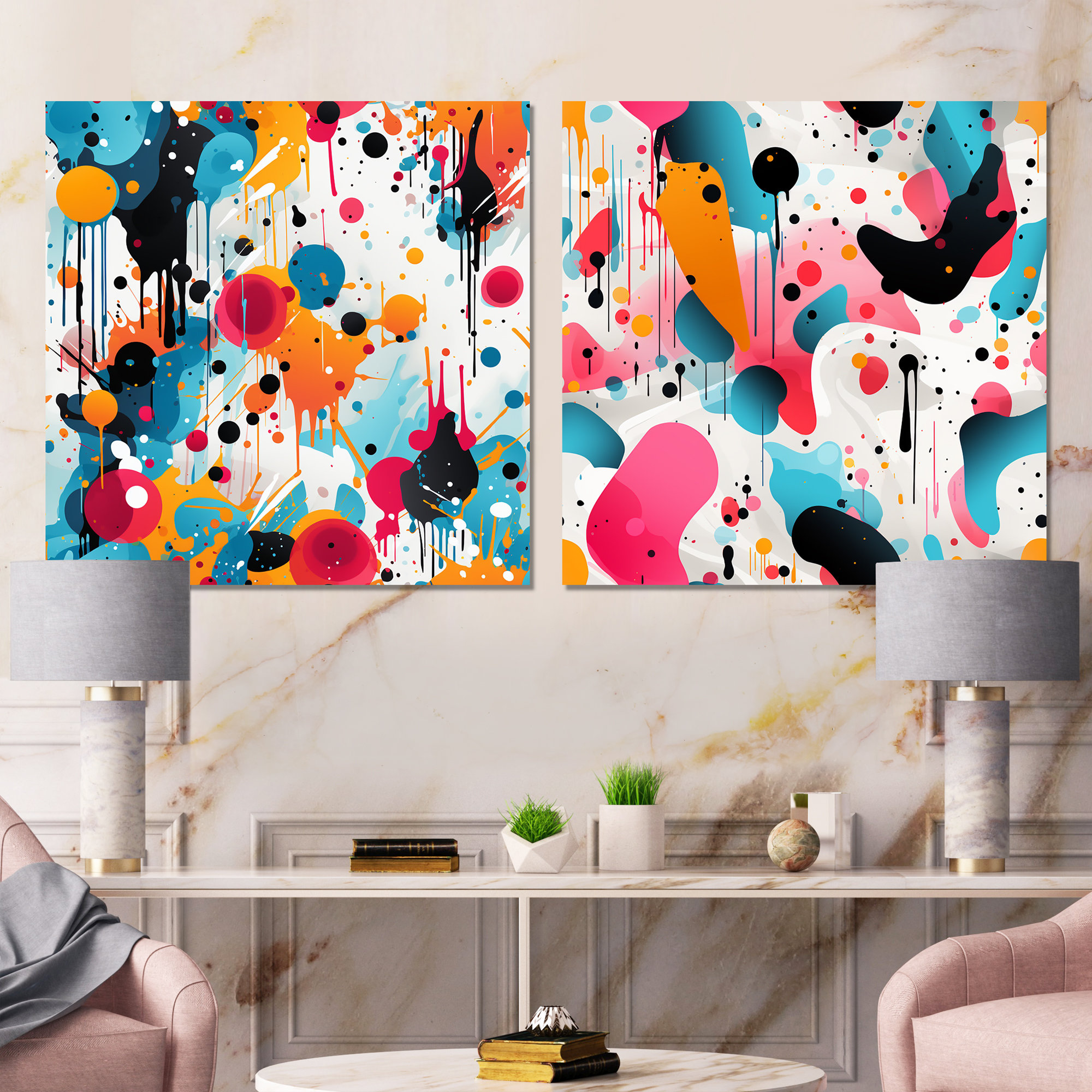 Design Art Artistic Paint Splash Dance - Abstract Metal Prints Square ...