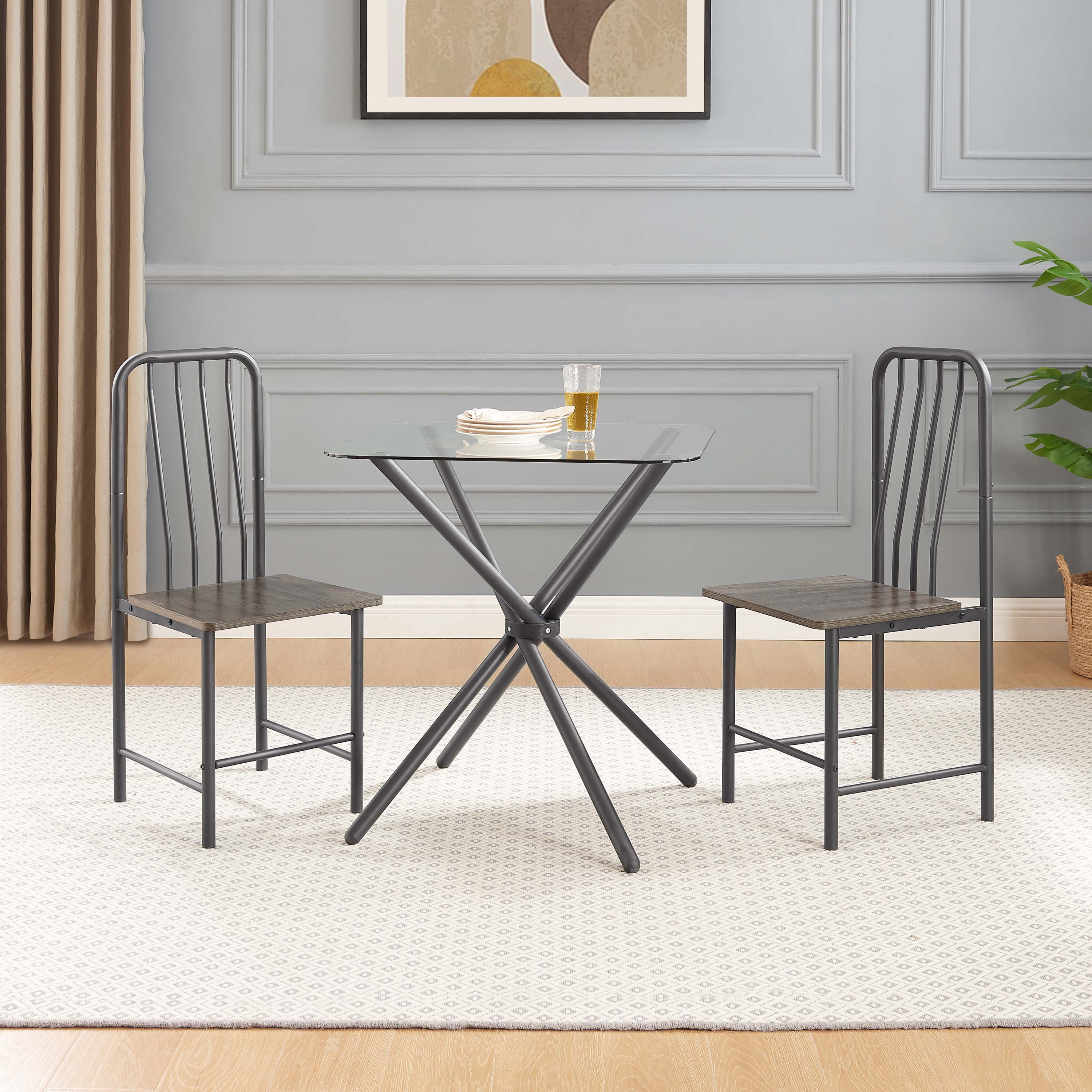 17 Stories Attebery 3 - Piece Glass Top Pedestal Dining Set | Wayfair