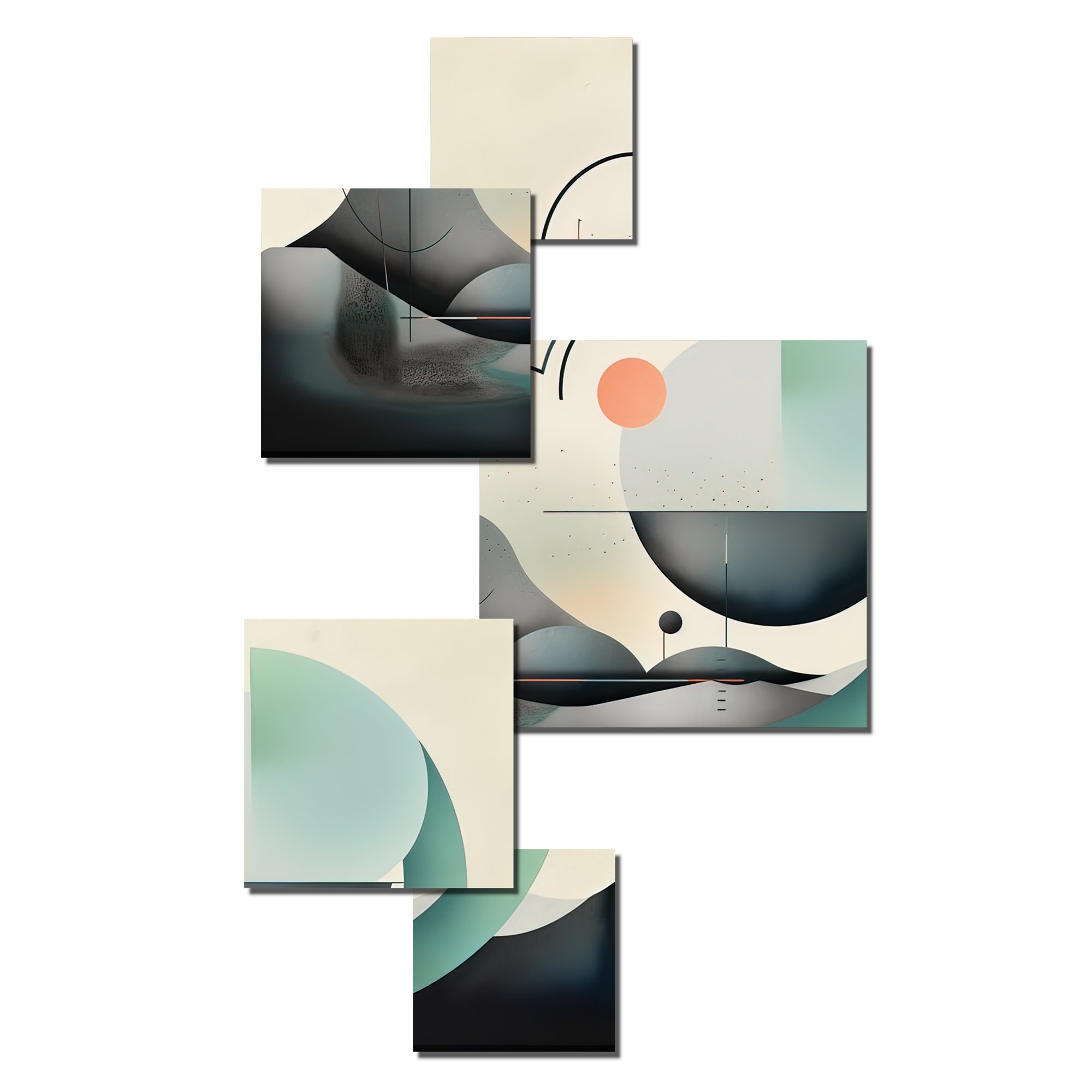 Orren Ellis Grey Harmonious Patterns II - Modern Geometric Metal Wall ...