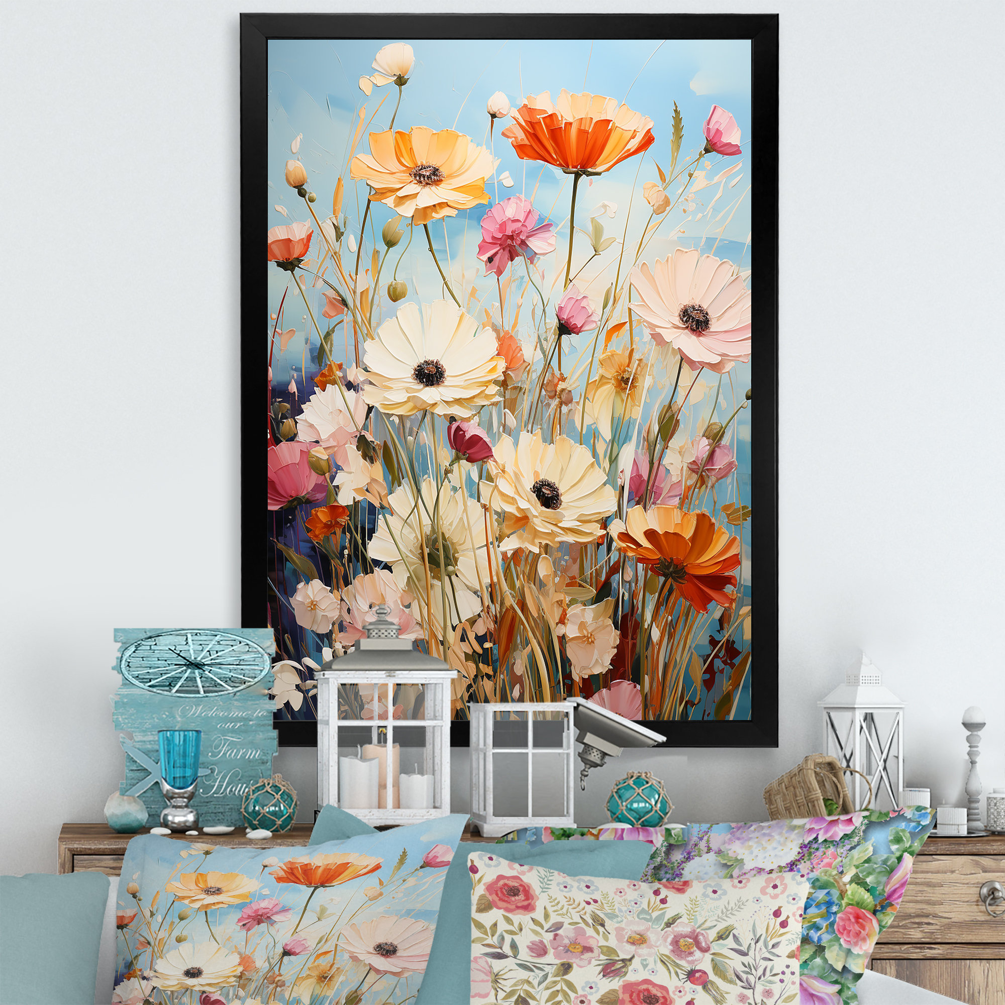 Red Barrel Studio® Darik Meadow Contemporary Wildflowers Pointillism ...