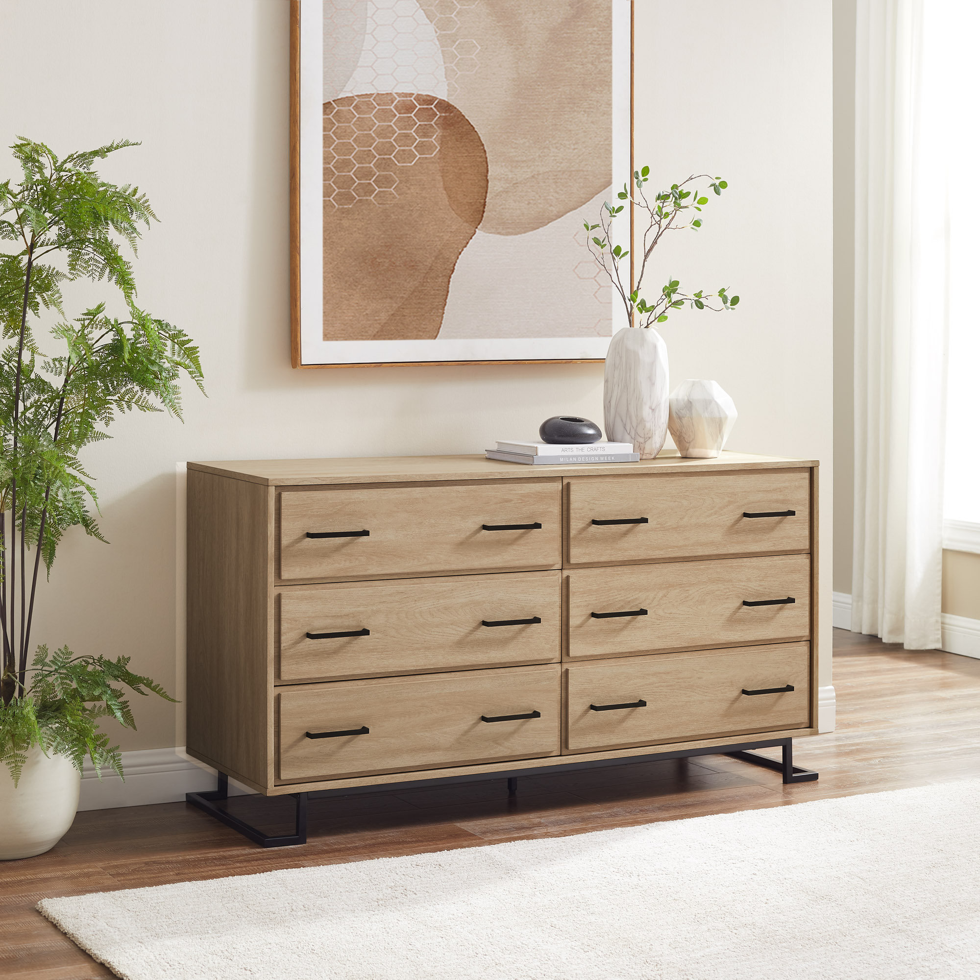 Latitude Run® Contemporary Minimal 6-Drawer Dresser & Reviews | Wayfair