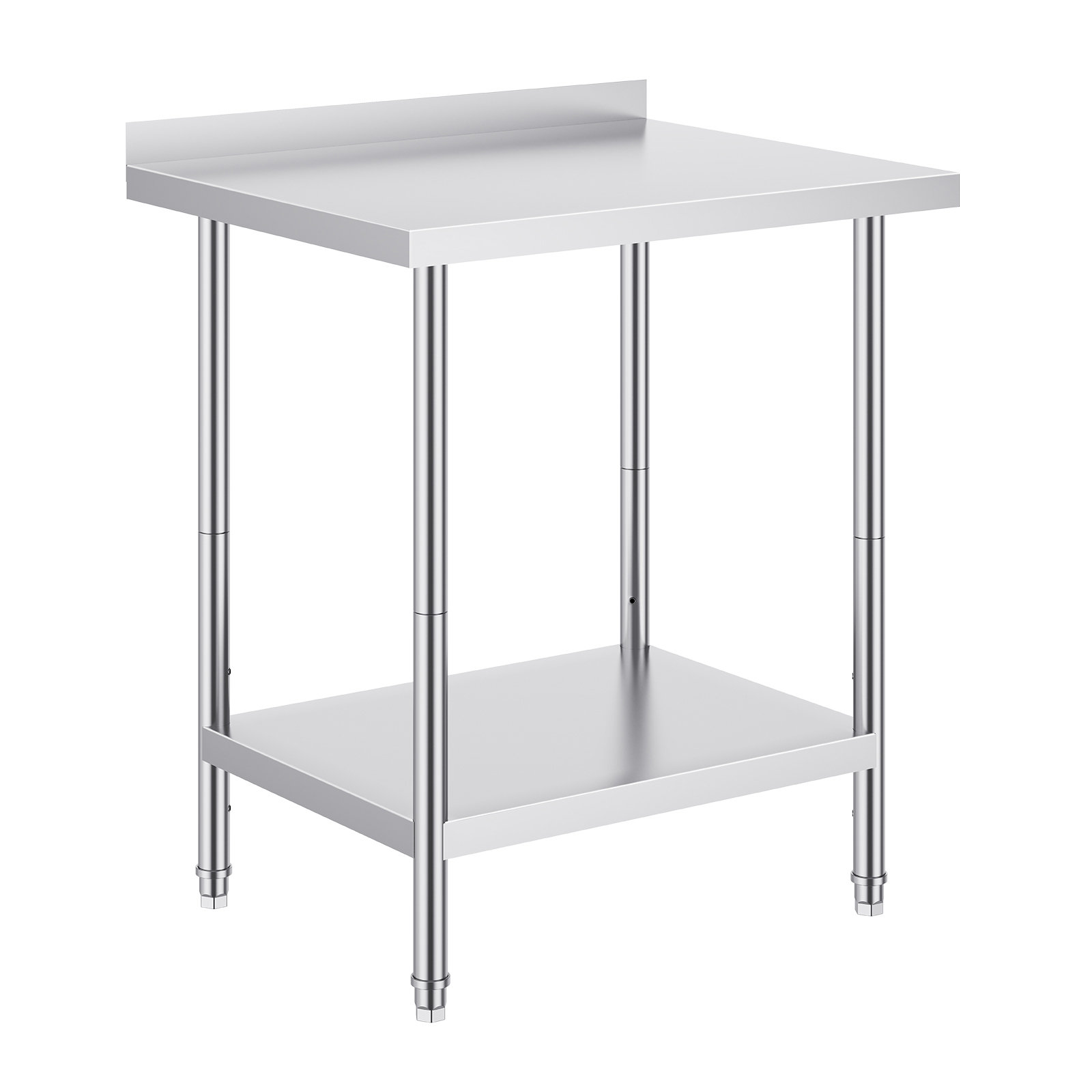 Ebern Designs 30 Inch Stainless Steel Work Table with Wheels and 3-side ...