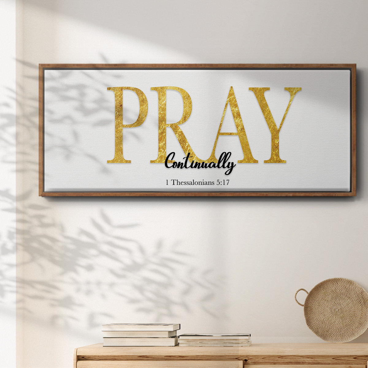 Wexford Home Pray Continually- Framed Canvas | Wayfair