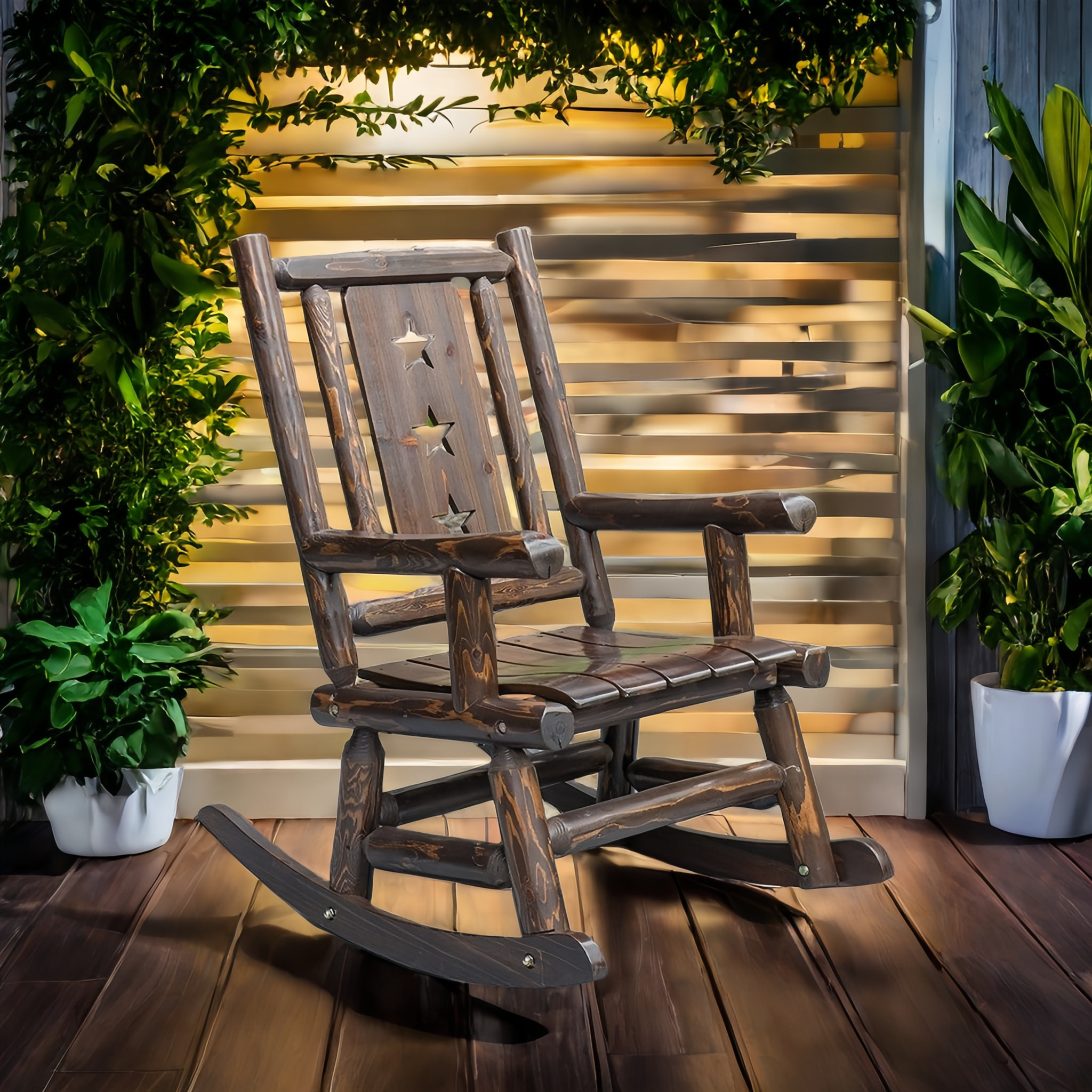 VIBORZ Modern Solid Wood Rocking Chair | Wayfair