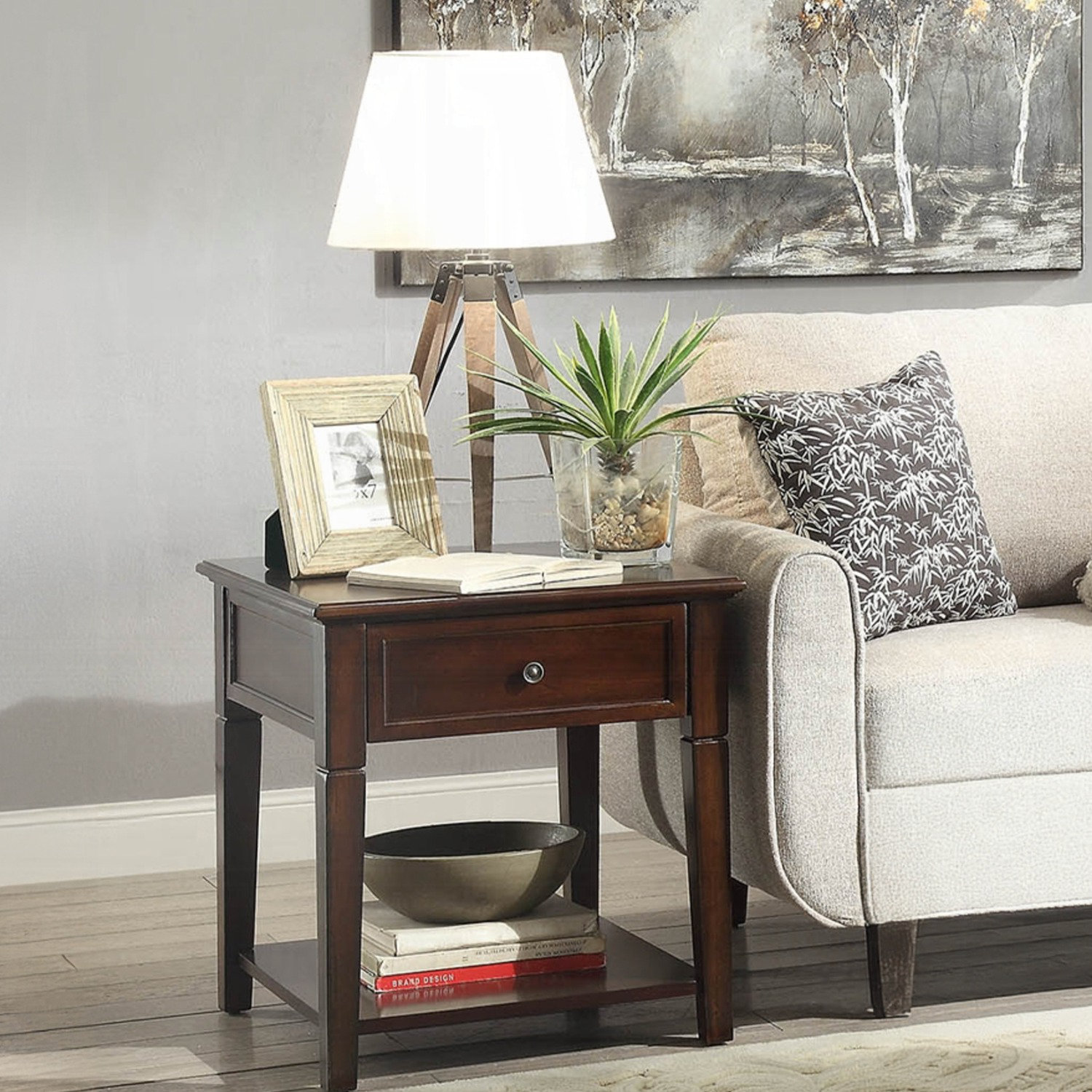 Canora Grey Malachi Walnut Finish End Table - Wayfair Canada