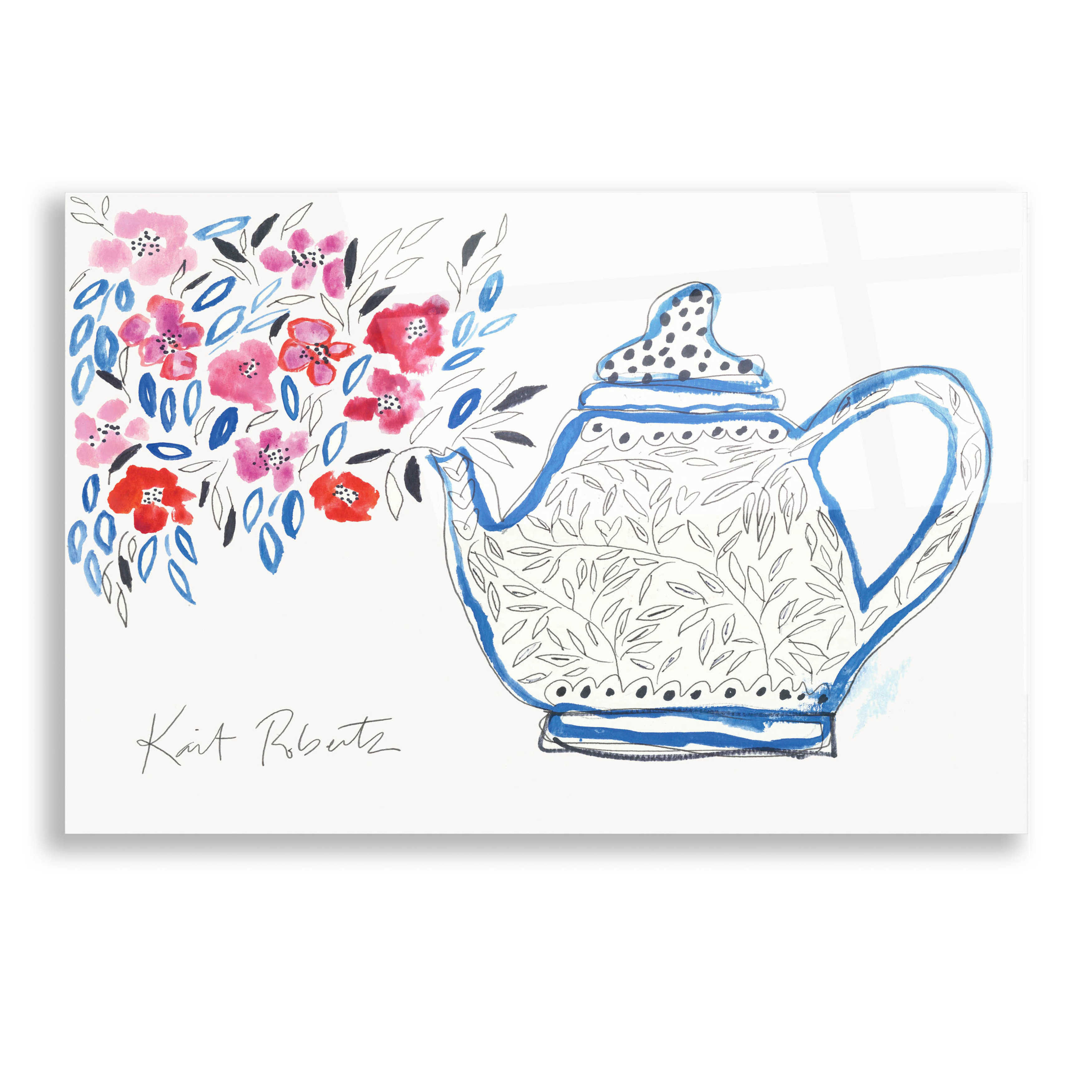 Red Barrel Studio Epic Art 'Granny's Tea Pot' By Kait Roberts, Acryl ...