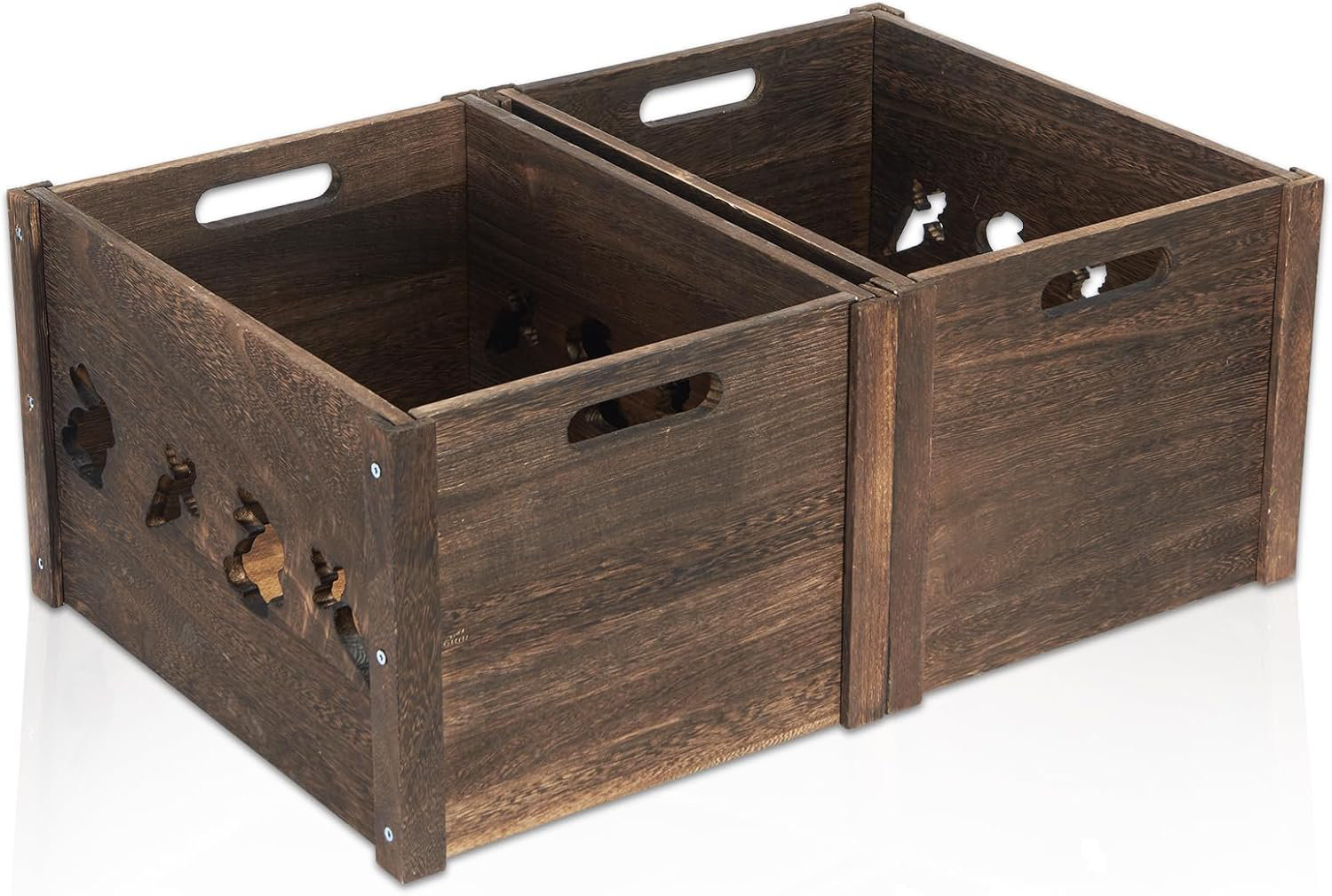 Gracie Oaks Wooden Crates, Farmhouse Wooden Crates For Storage With ...