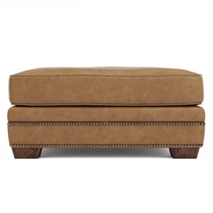 Bernhardt Grandview Leather Ottoman | Wayfair