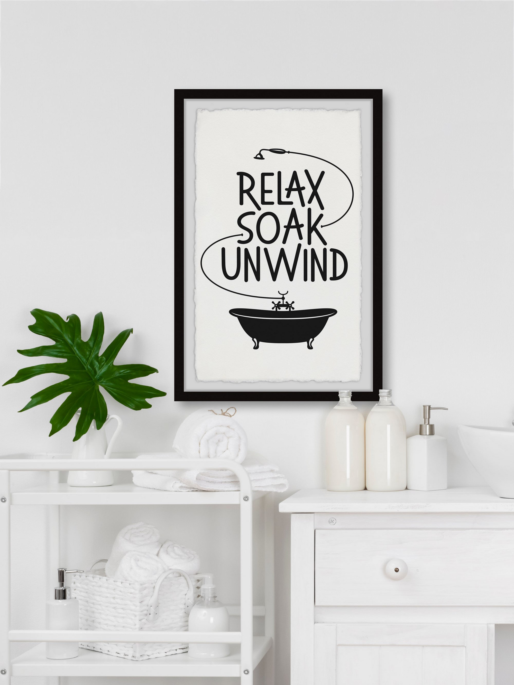 Trinx Relax Soak Unwind - Picture Frame Textual Art | Wayfair