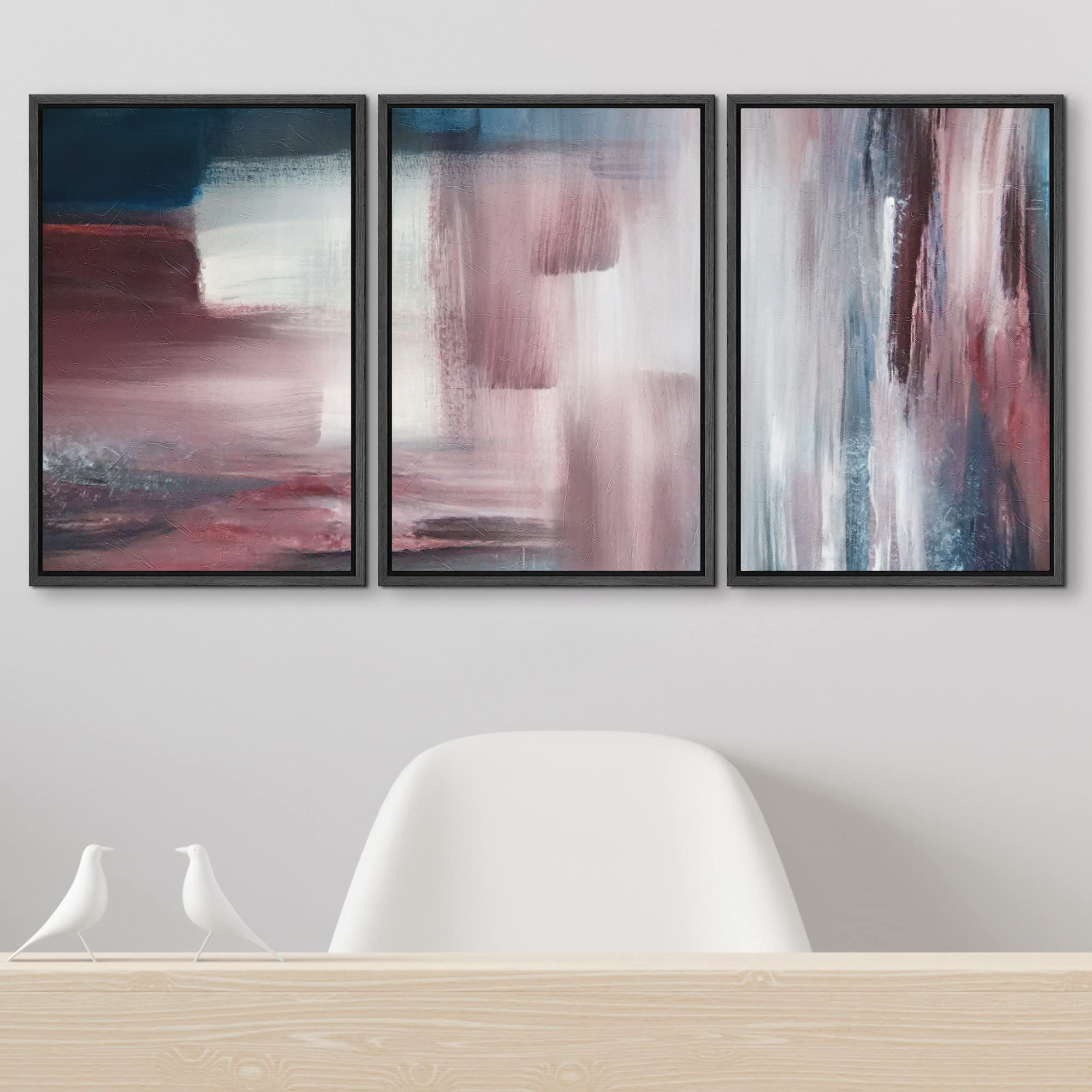 wall26 " Pastel Pink Blue Paint Stroke Blur Collage Abstract Shapes ...