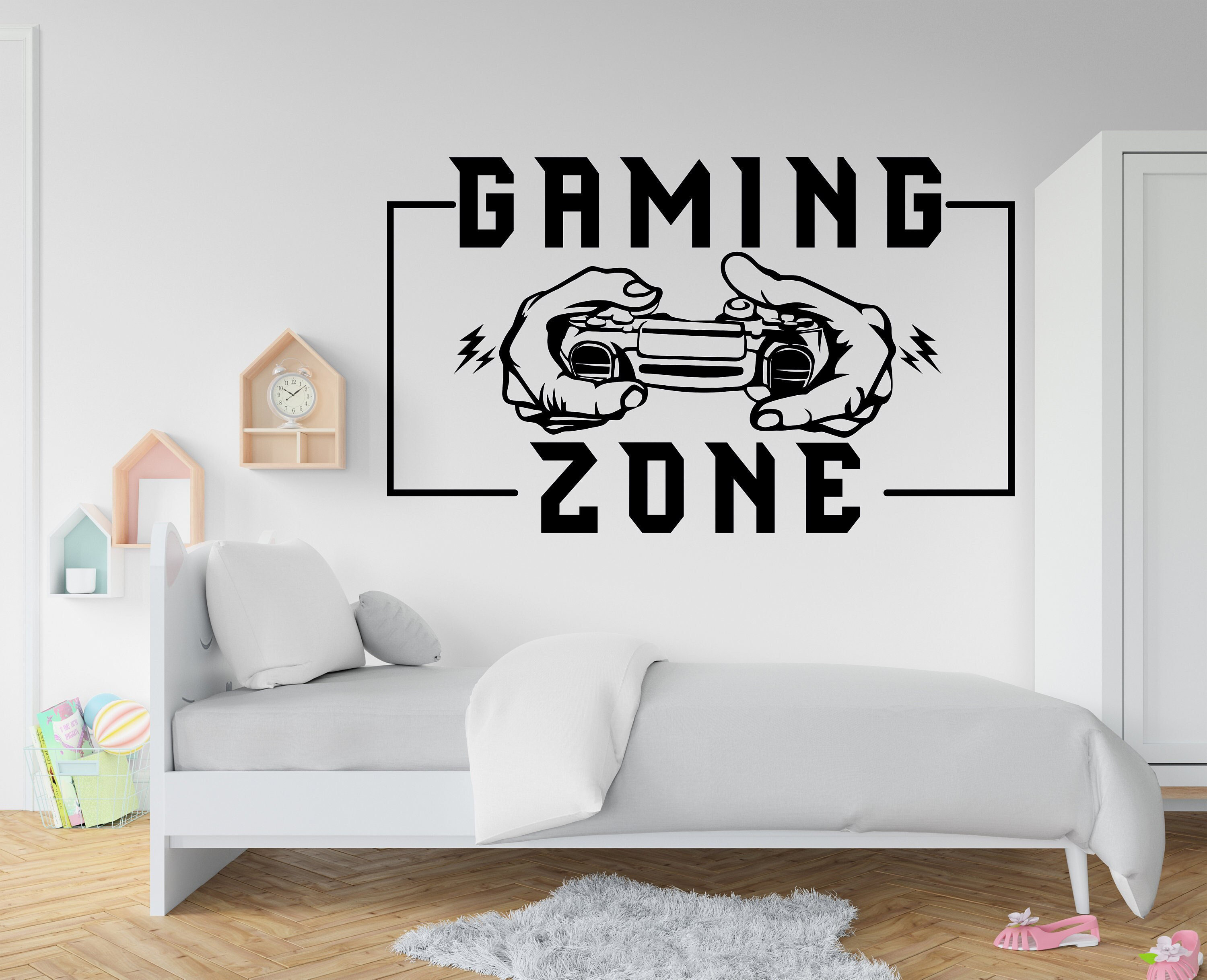 Trinx Gamer Zone wall decor Controller decal Video Game Wall Decal ...
