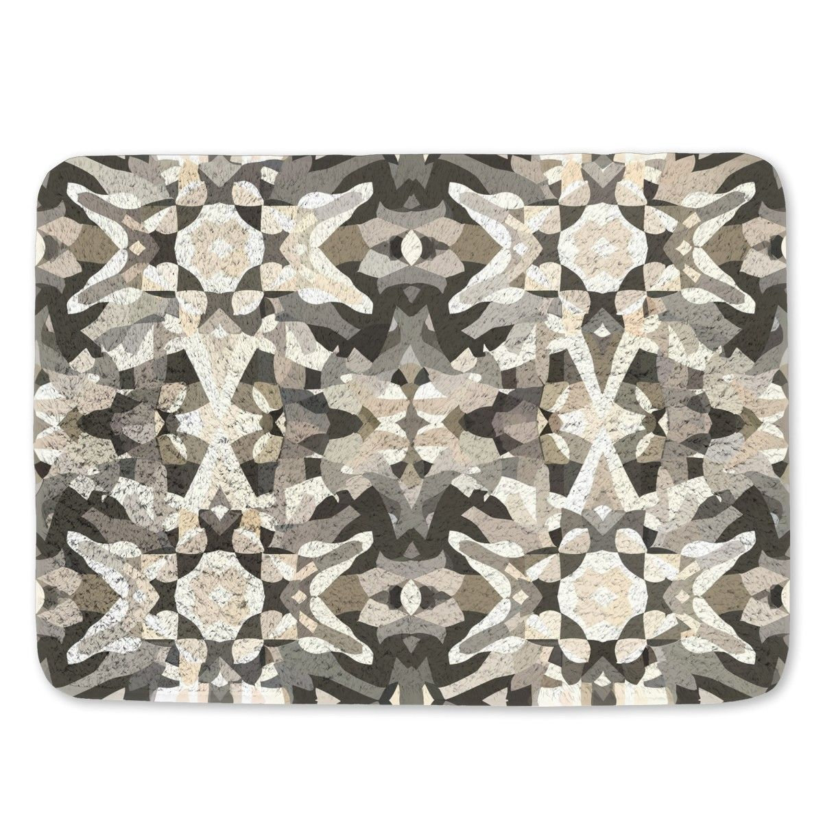 East Urban Home Neutral Tones Bath Mat Pattern Bathroom Decor Soft ...