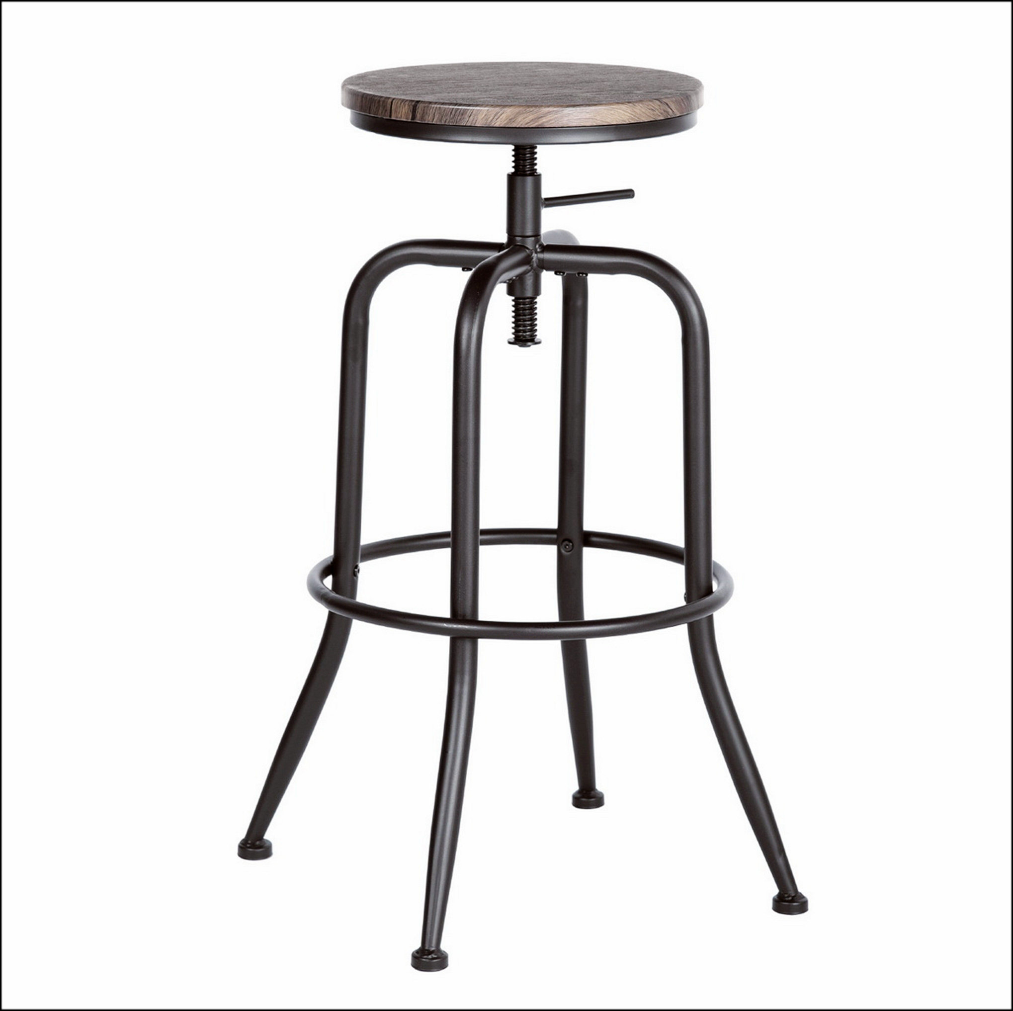 Williston Forge Walker Industrial Counter Bar Stools, Oak & Black (Set ...