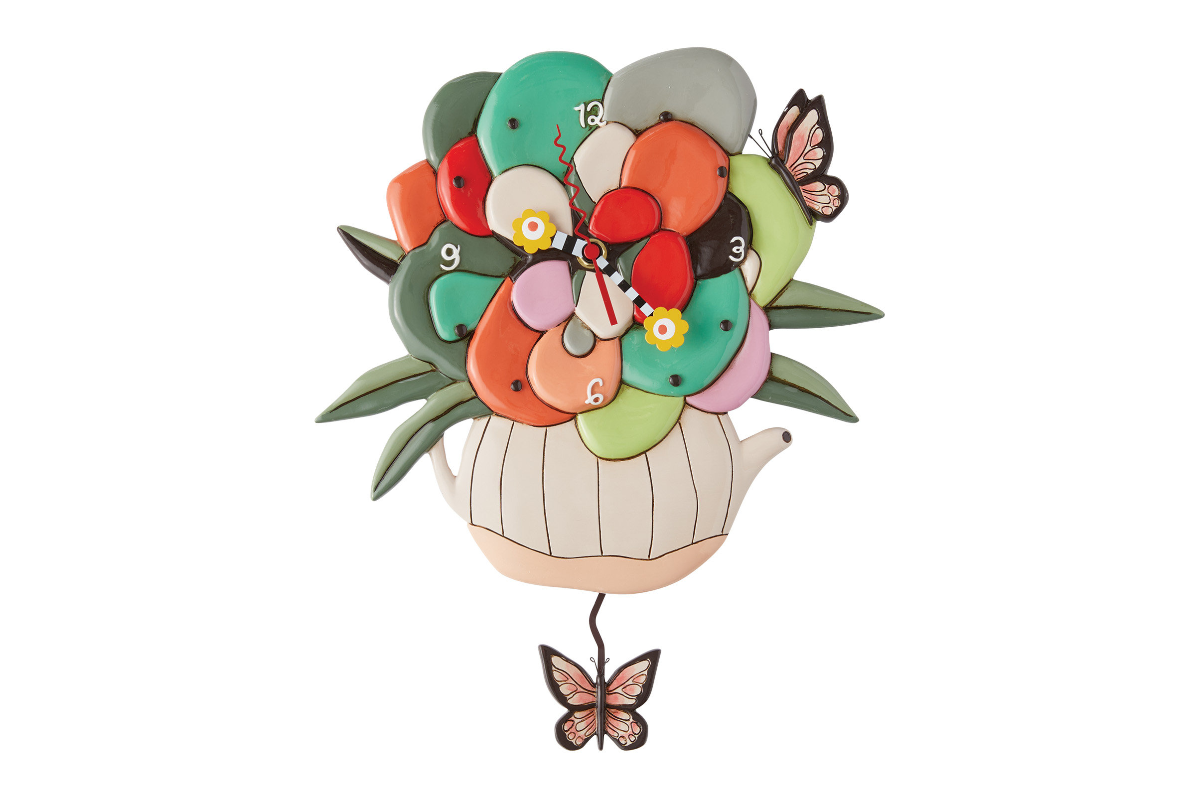 Allen Designs Tea Pot with Flowers and Butterflies Battery Operated ...