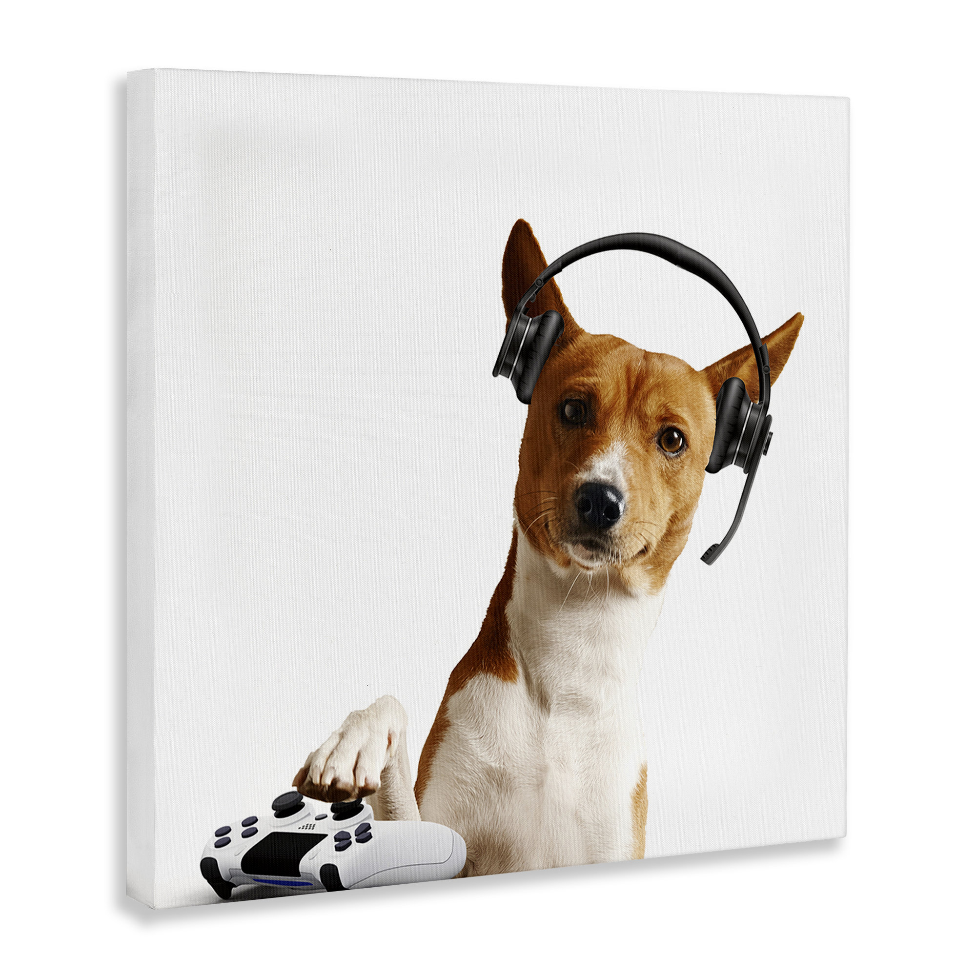 Wrought Studio™ Gaming Dog with Headset Canvas, design by CAD Designs ...