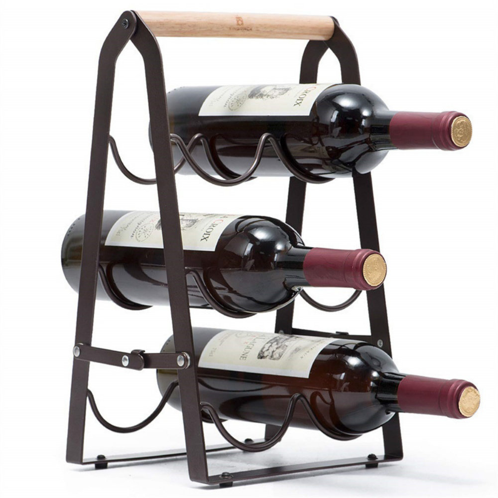 17 Stories Cottman 6 Bottle Tabletop Wine Bottle Rack Black | Wayfair
