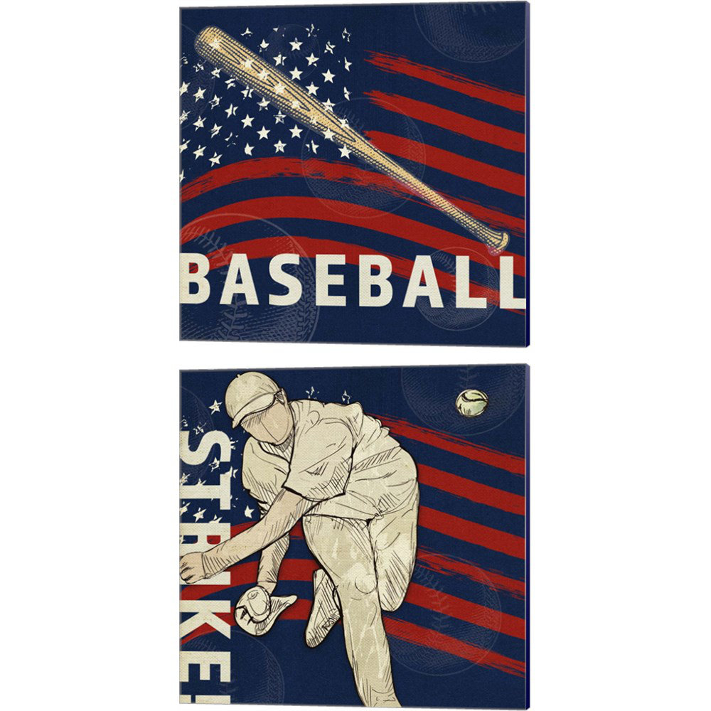 Red Barrel Studio® Vintage Baseball Sign A By Lightboxjournal 2 Piece ...