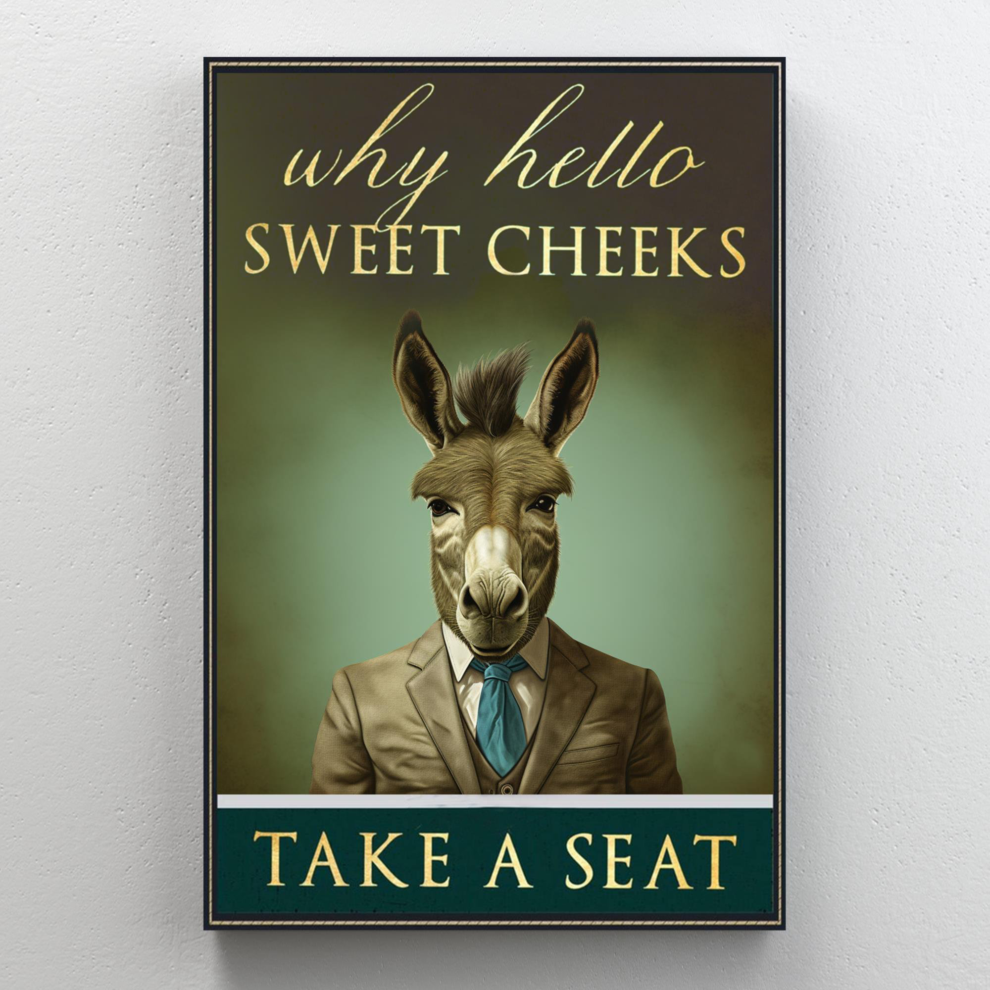 Trinx Donkey Take A Seat - 1 Piece Rectangle Graphic Art Print On ...