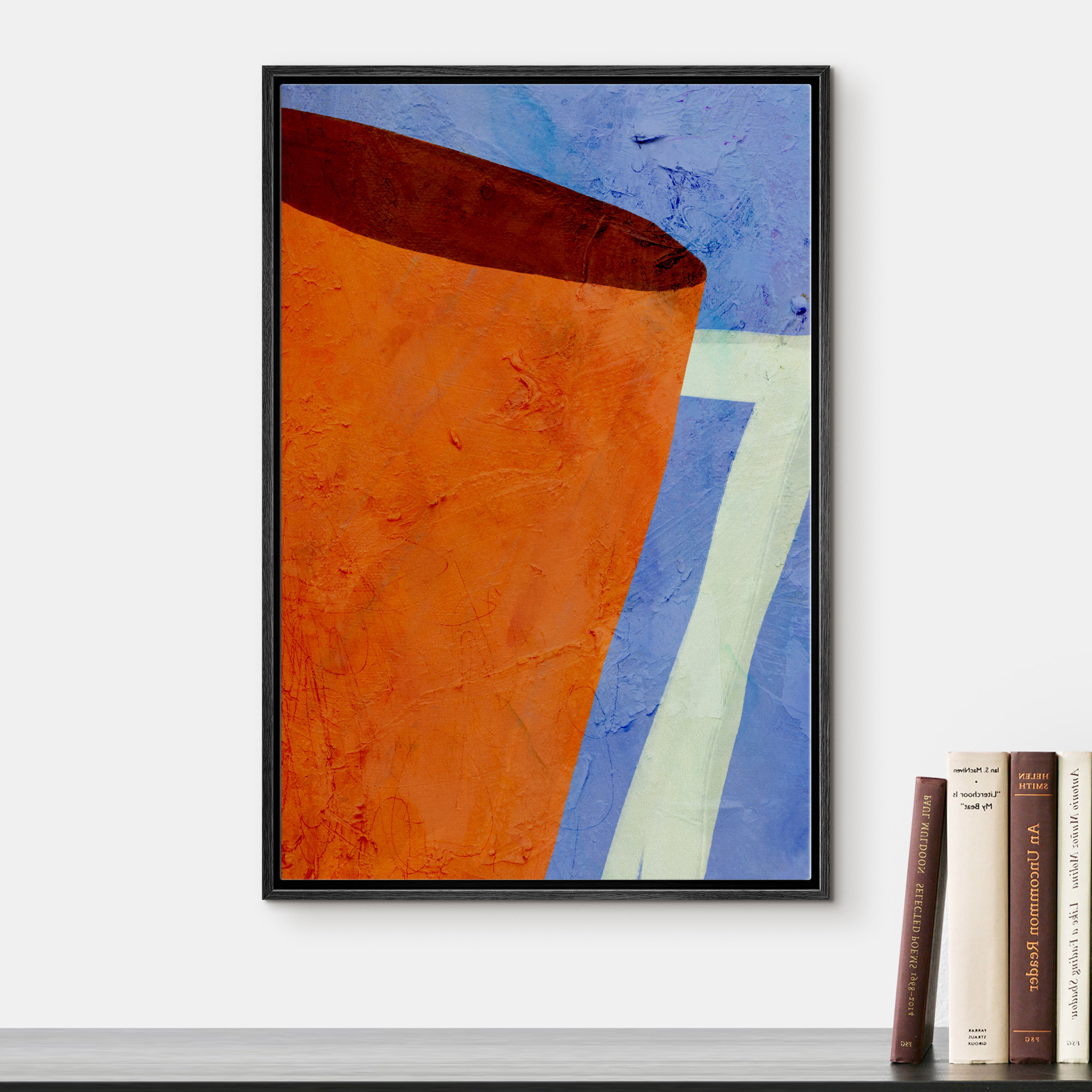 SIGNLEADER Framed Canvas Print Wall Art Side View Or Orange Coffee Mug ...