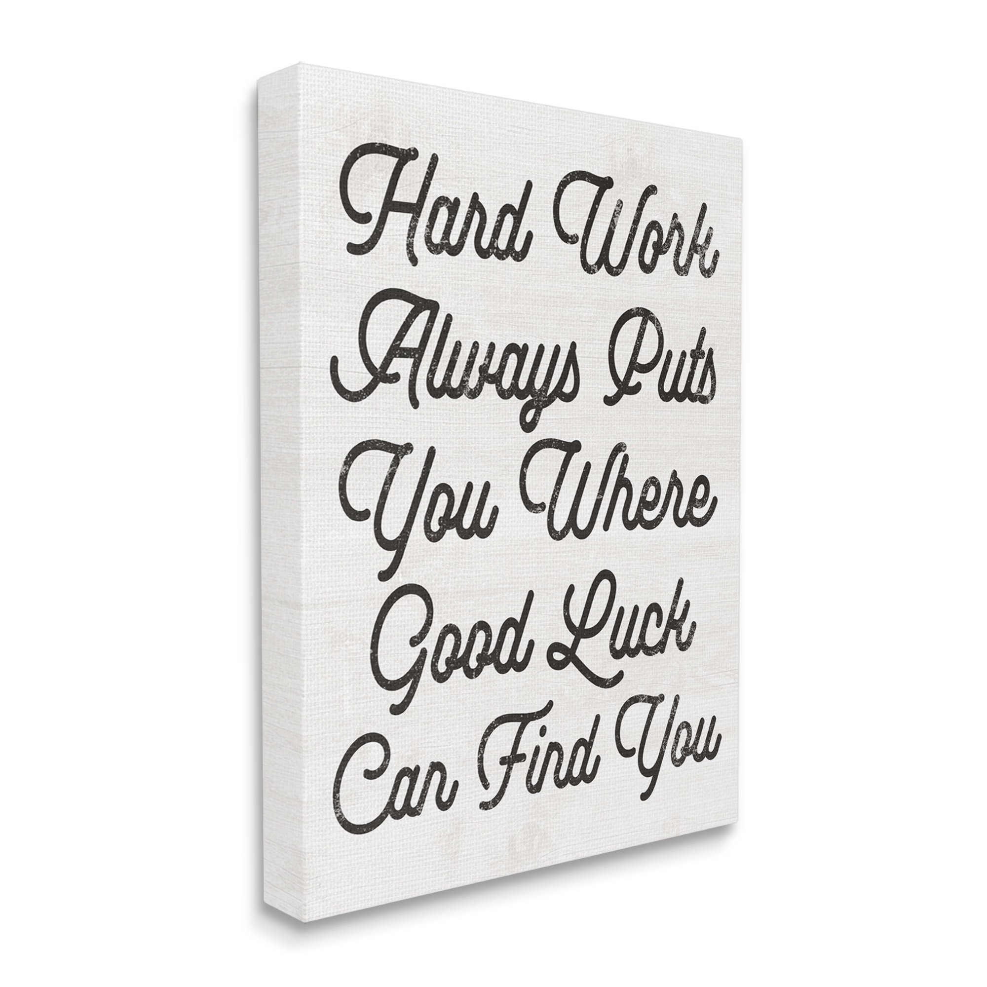 Stupell Industries Hard Work Good Luck Motivational On Canvas Graphic ...
