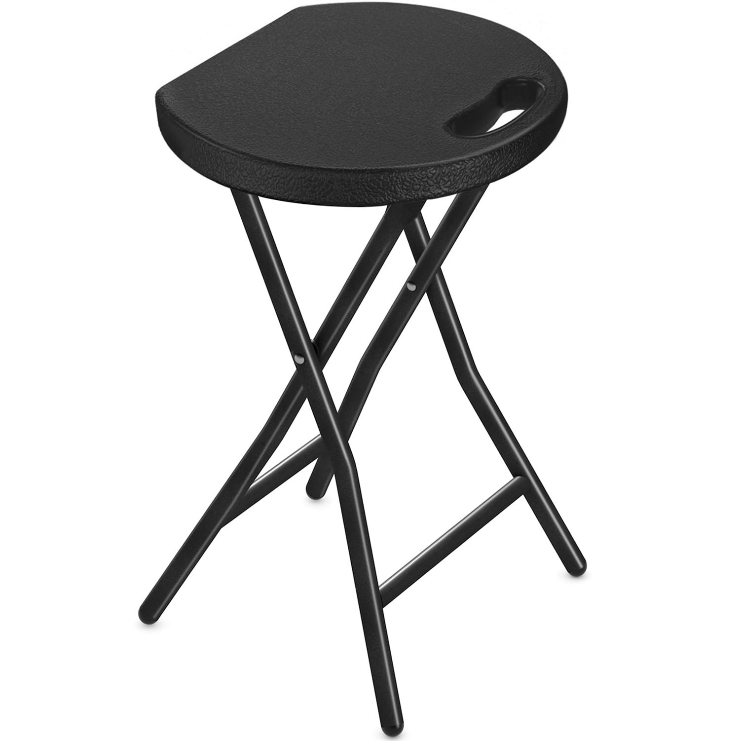 Latitude Run® Portable Black Folding Stool - 500Lbs Capacity, Stable X ...