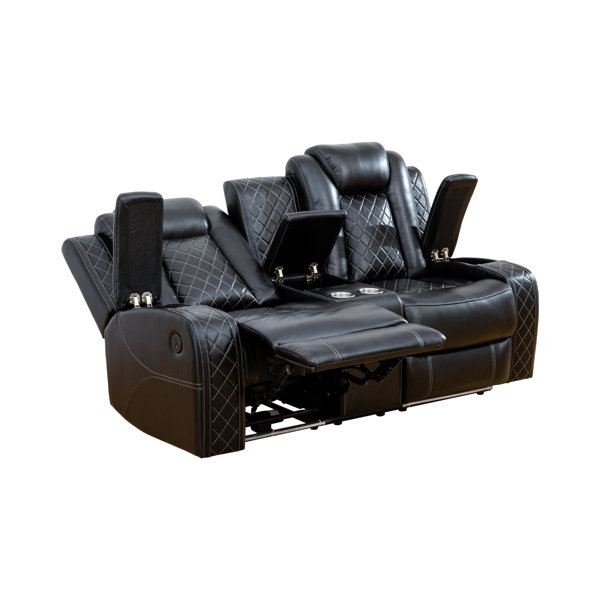 Wade Logan® Carmeron 2 - Piece Movie Theater Recliner Set with LED ...