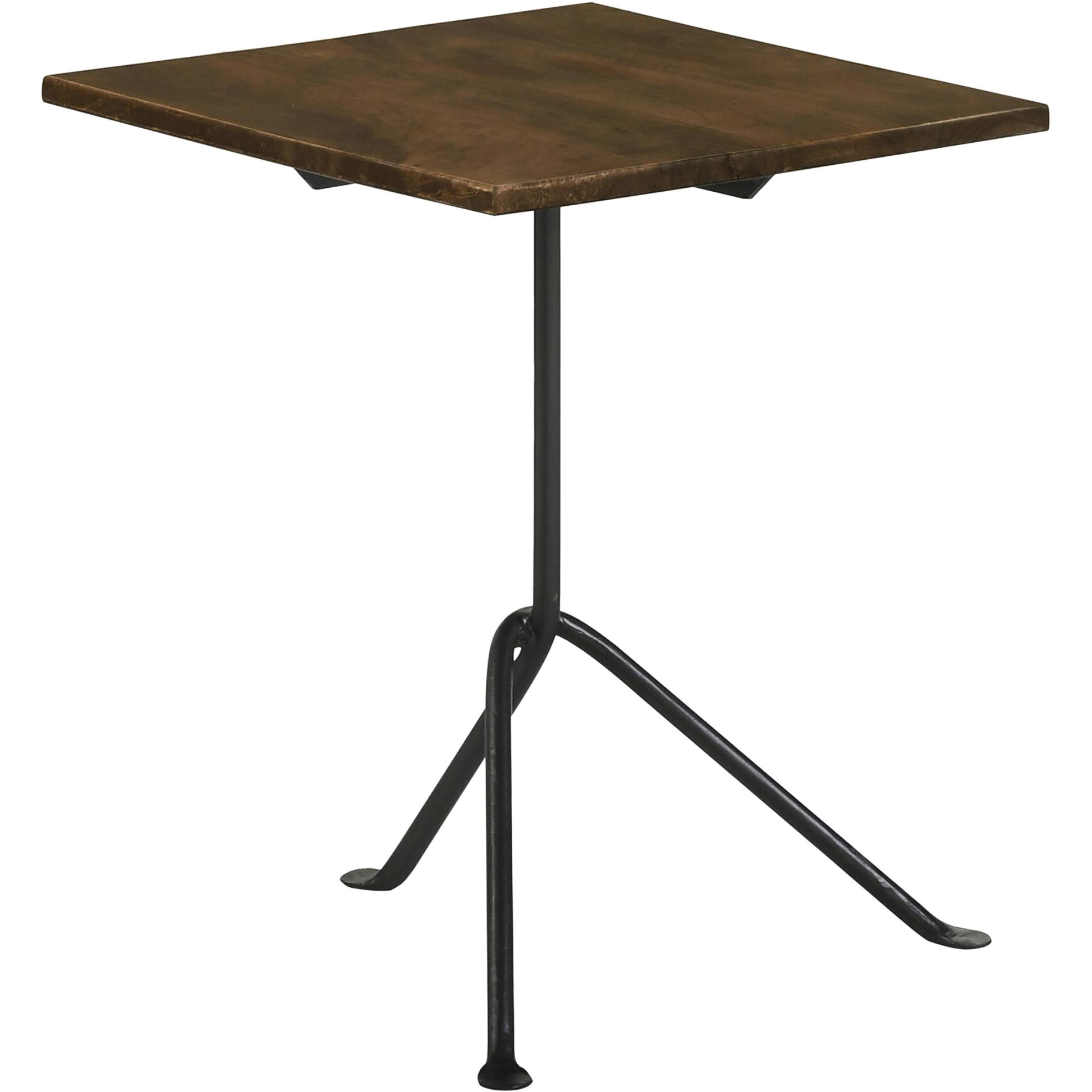 17 Stories Dark Brown Accent Table With Gunmetal Finish For Primary Living Area Mango Wood ...