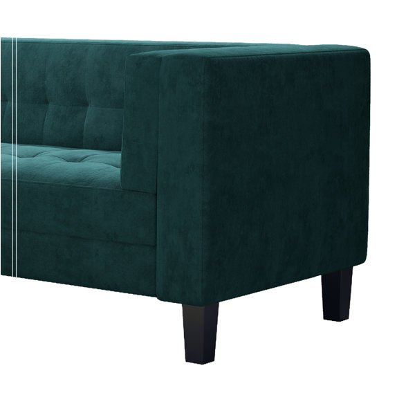 Mercer41 3-Seater Sofa, Upholstered Tufted Coach, Velvet Sofa | Wayfair