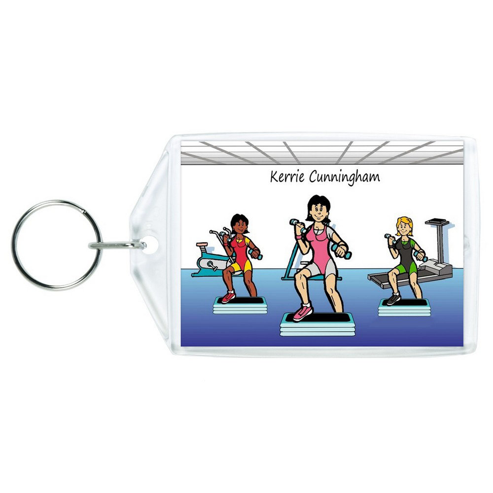 Printed Perfection Personalized Aerobics - Female Acrylic Key Chain ...