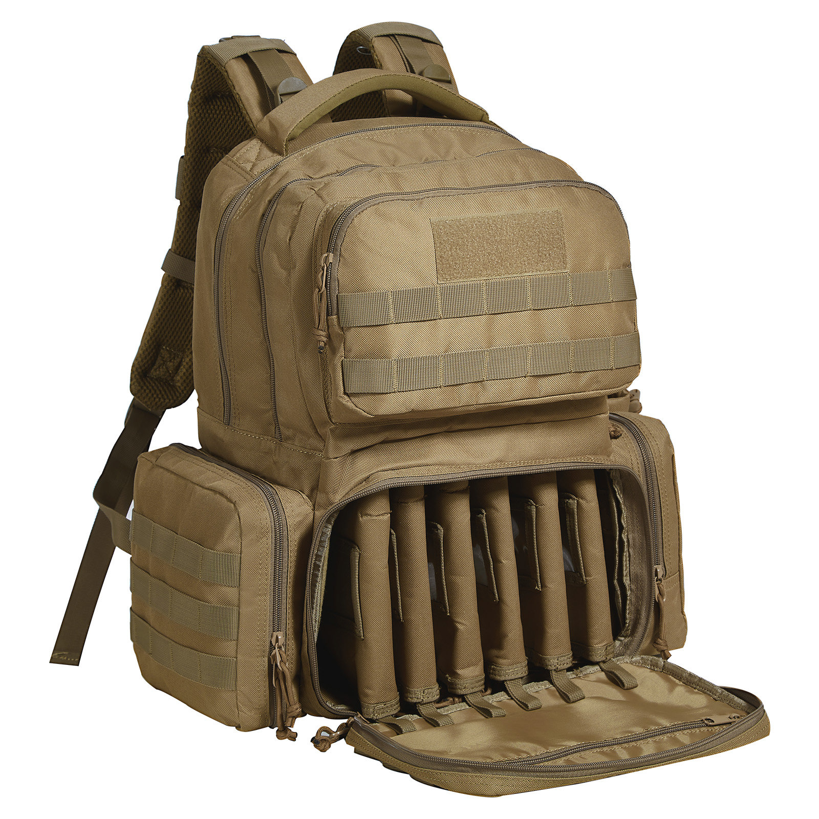 VEVOR Tactical Range Backpack for 6 Pistols Gun Backpack Green ...