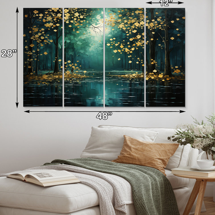 DesignArt Bold Forest Emerald Canopy III - Landscapes Metal Wall Art ...