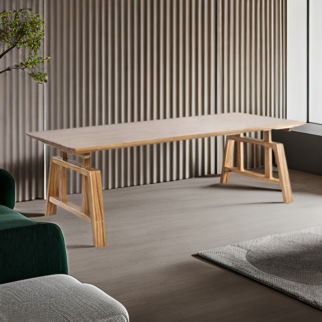 Gracie Oaks 62.99" Burlywood Rectangular Solid Wood Dining Table ...