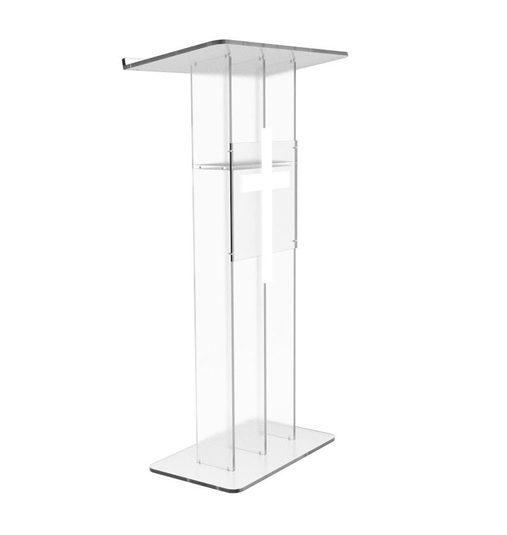 FixtureDisplays Assembled Clear Podium Lecturn Transparent Church ...
