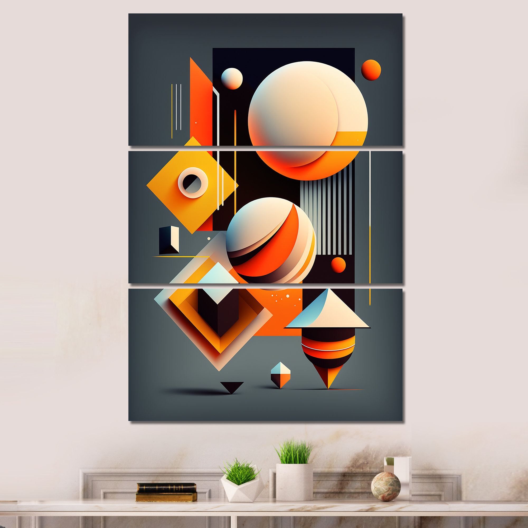 Orren Ellis Graphic Retro Compositions VI - Modern Geometric Canvas ...